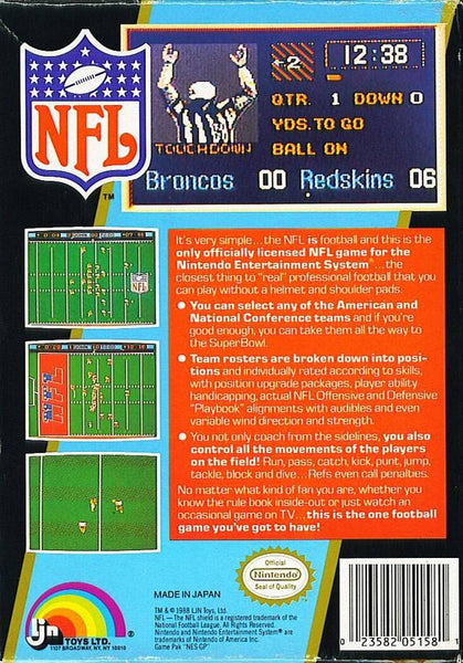 NFL Football - (NES) Nintendo Entertainment System [Pre-Owned] – J&L ...