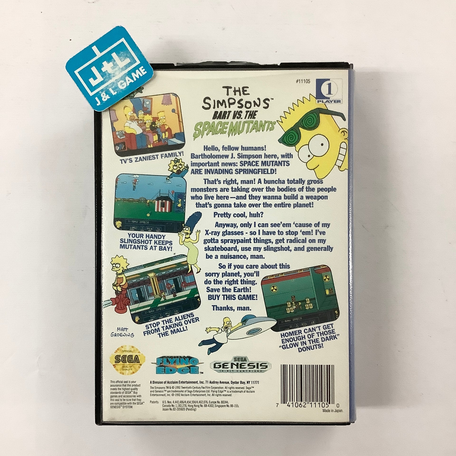 The Simpsons: Bart vs. the Space Mutants - (SG) SEGA Genesis [Pre-Owne ...