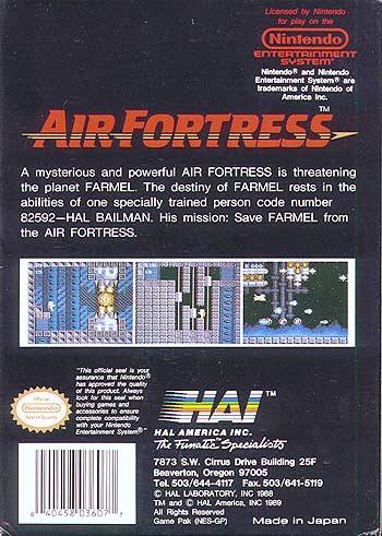 Air Fortress - (NES) Nintendo Entertainment System [Pre-Owned] | J&L Game
