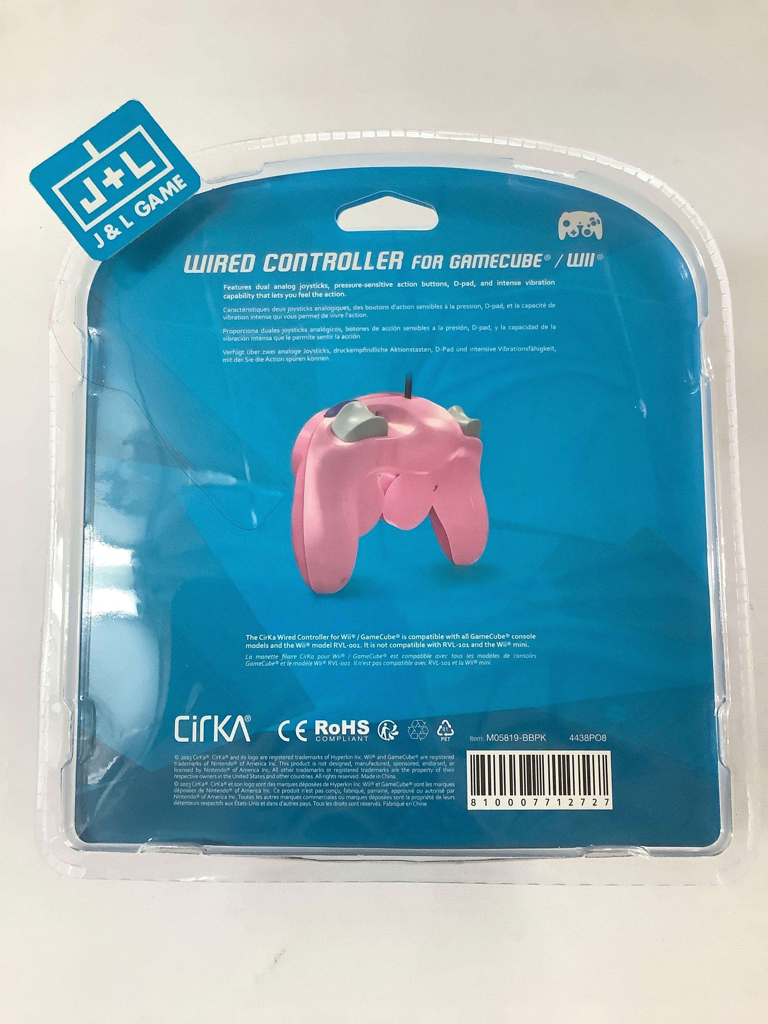 Cirka Gamecube Wii Wired Controller Bubblegum Pink Gc Gamecube