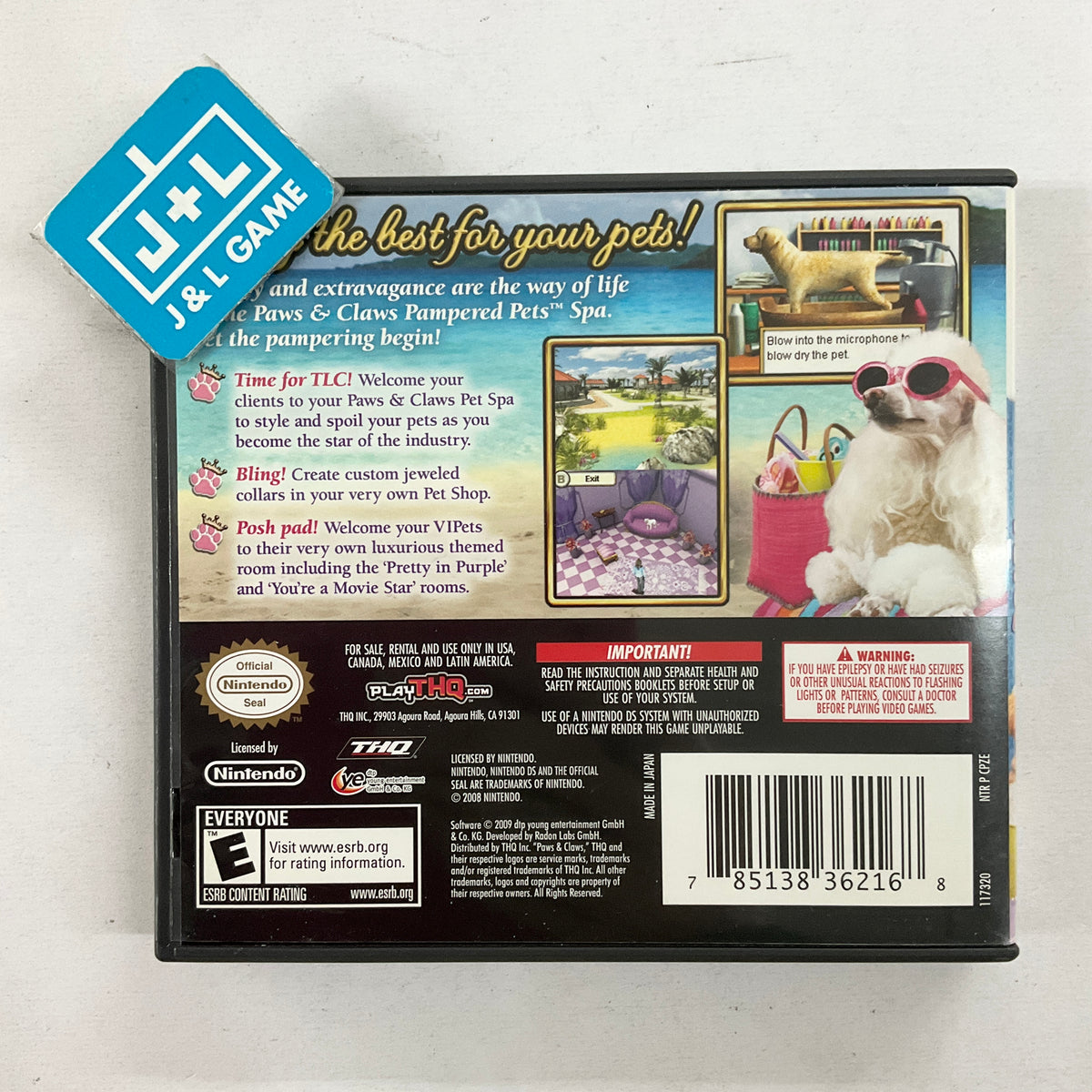 Paws & Claws: Pampered Pets - (NDS) Nintendo DS [Pre-Owned] | J&L Game