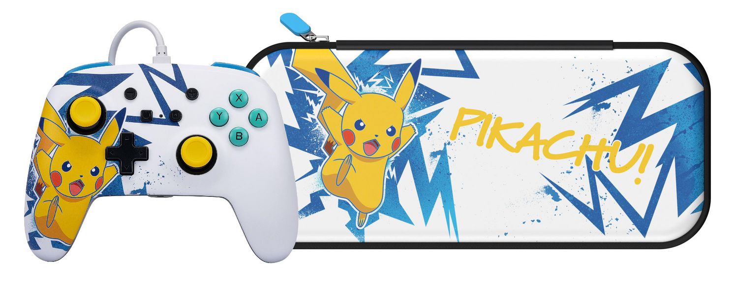 PowerA Enhanced Wired Controller and Slim Case (Pikachu) - (NSW) Ninte ...