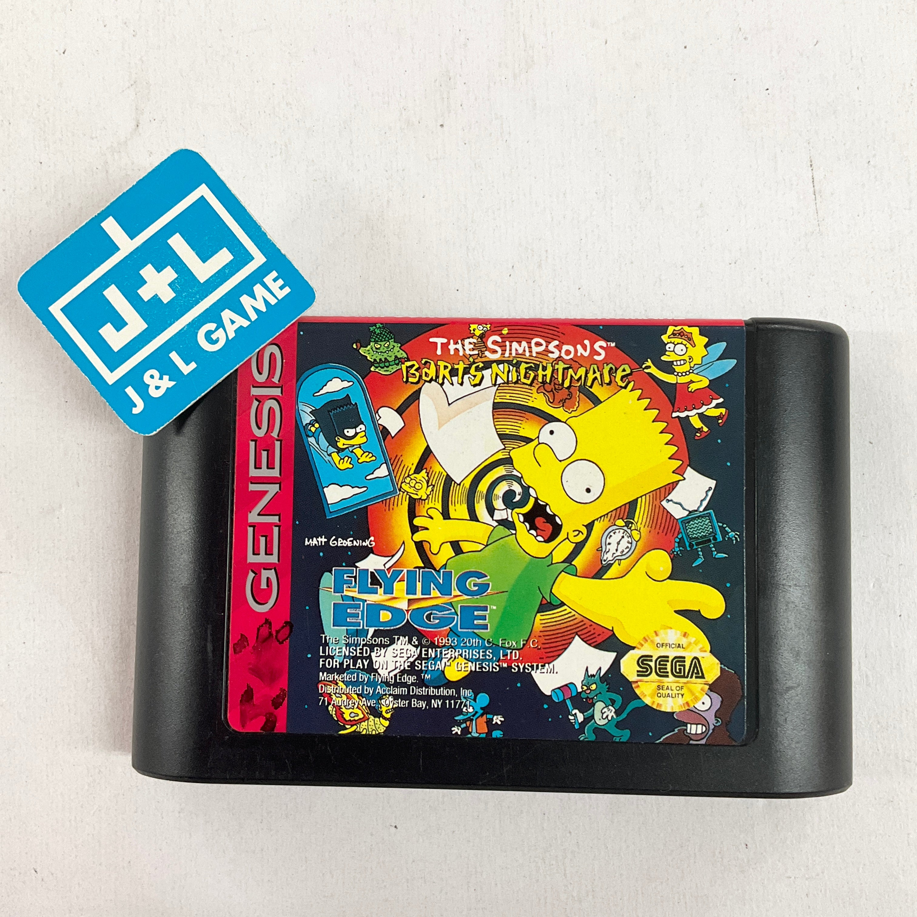 The Simpsons: Bart's Nightmare - (SG) SEGA Genesis [Pre-Owned] | J&L Game