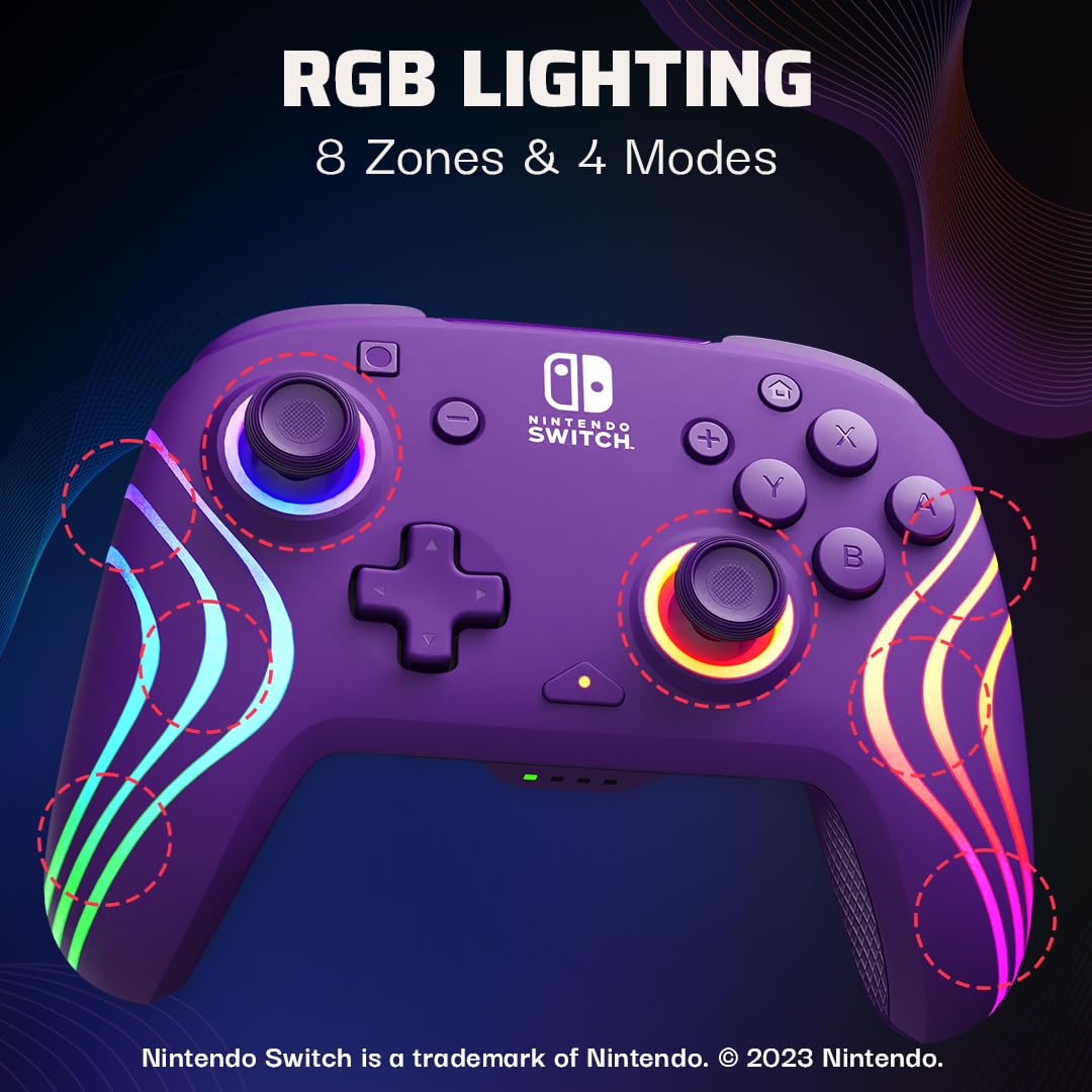 PDP Afterglow Wave Wireless Controller (Purple) - (NSW) Nintendo Switc ...