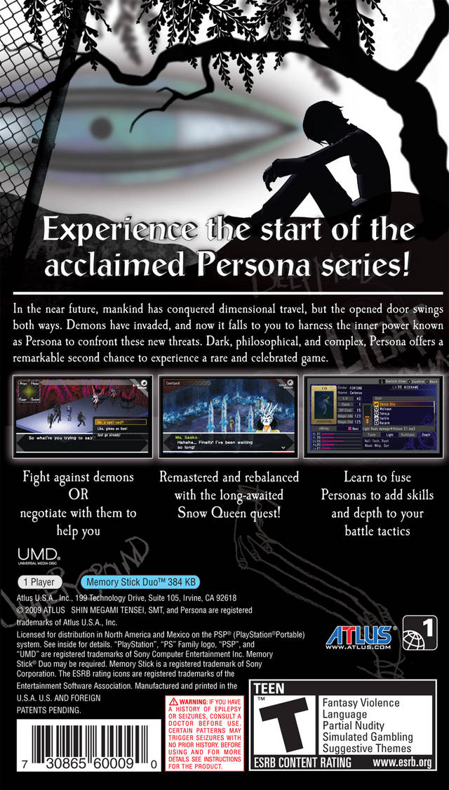 Shin Megami Tensei: Persona - Sony PSP [Pre-Owned] | J&L Game