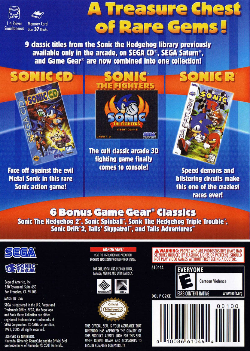 Sonic Gems Collection - (GC) GameCube [Pre-Owned] | J&L Game