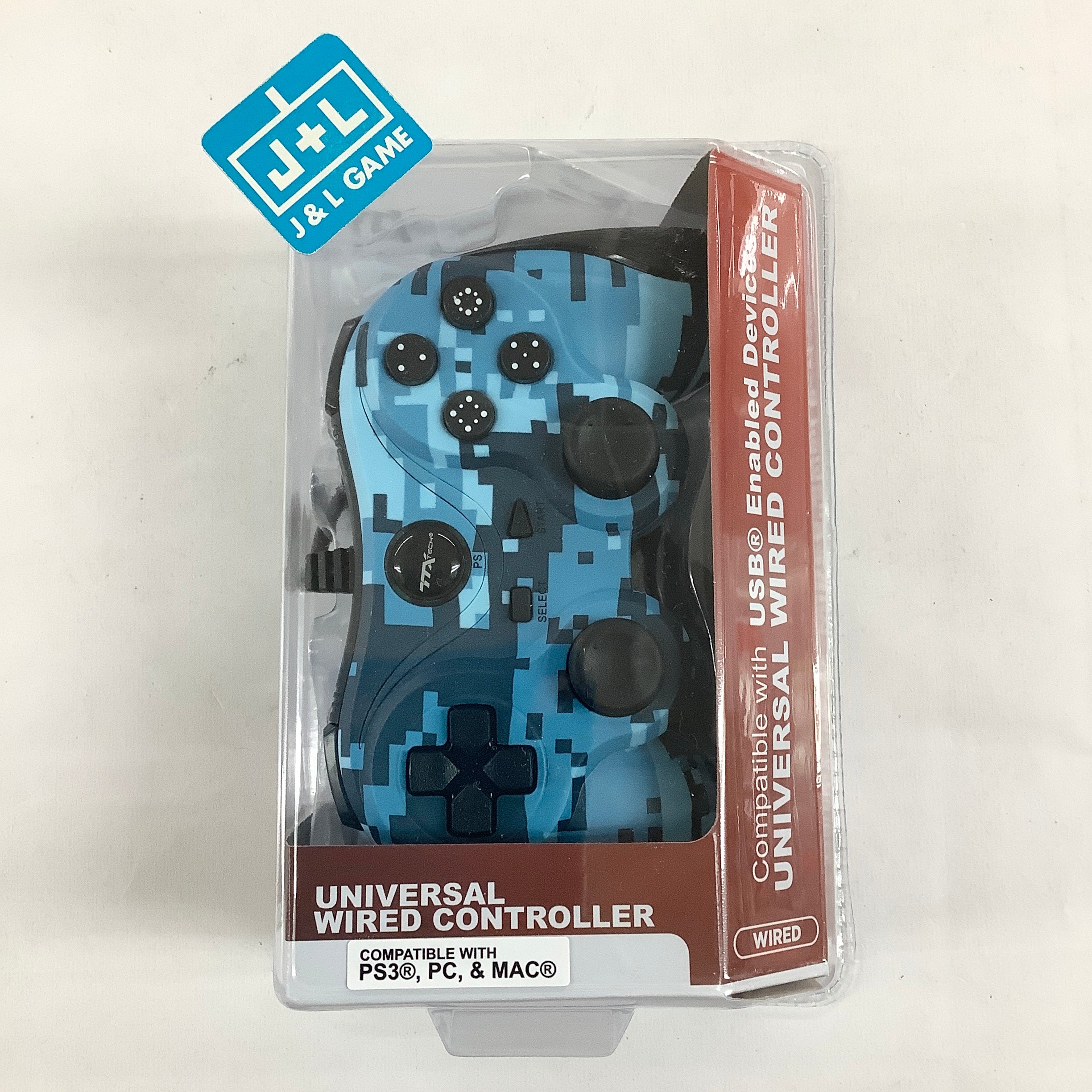 TTX Playstation 3 Universal Wired Controller (Blue Camo) - (PS3) Plays ...