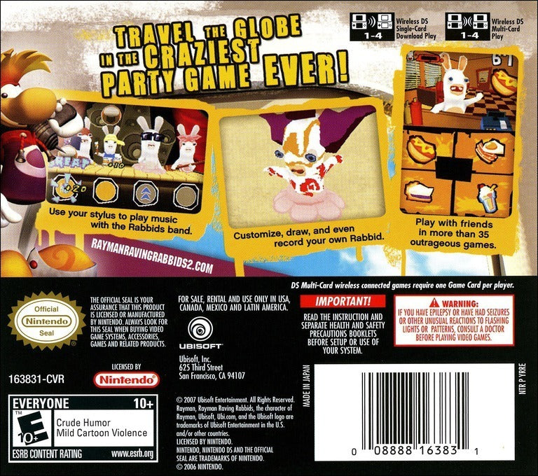 Rayman Raving Rabbids 2 - (NDS) Nintendo DS [Pre-Owned] | J&L Game