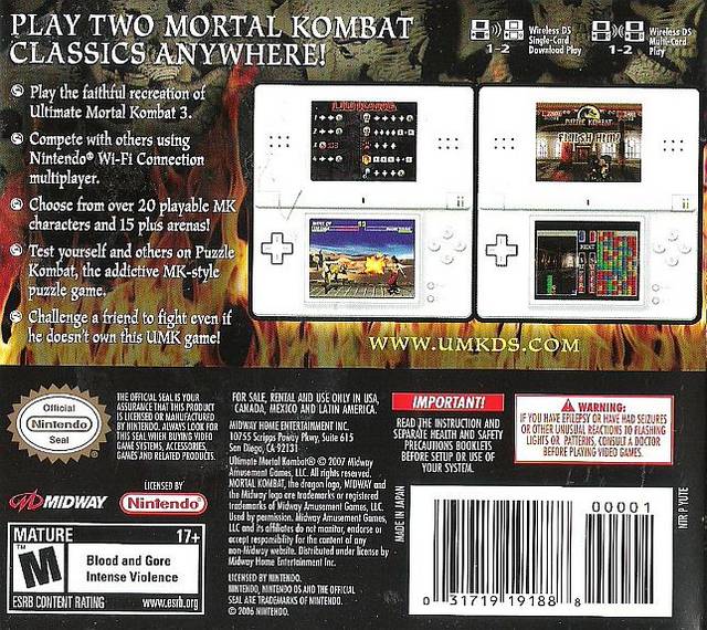 Ultimate Mortal Kombat - (NDS) Nintendo DS [Pre-Owned] | J&L Game