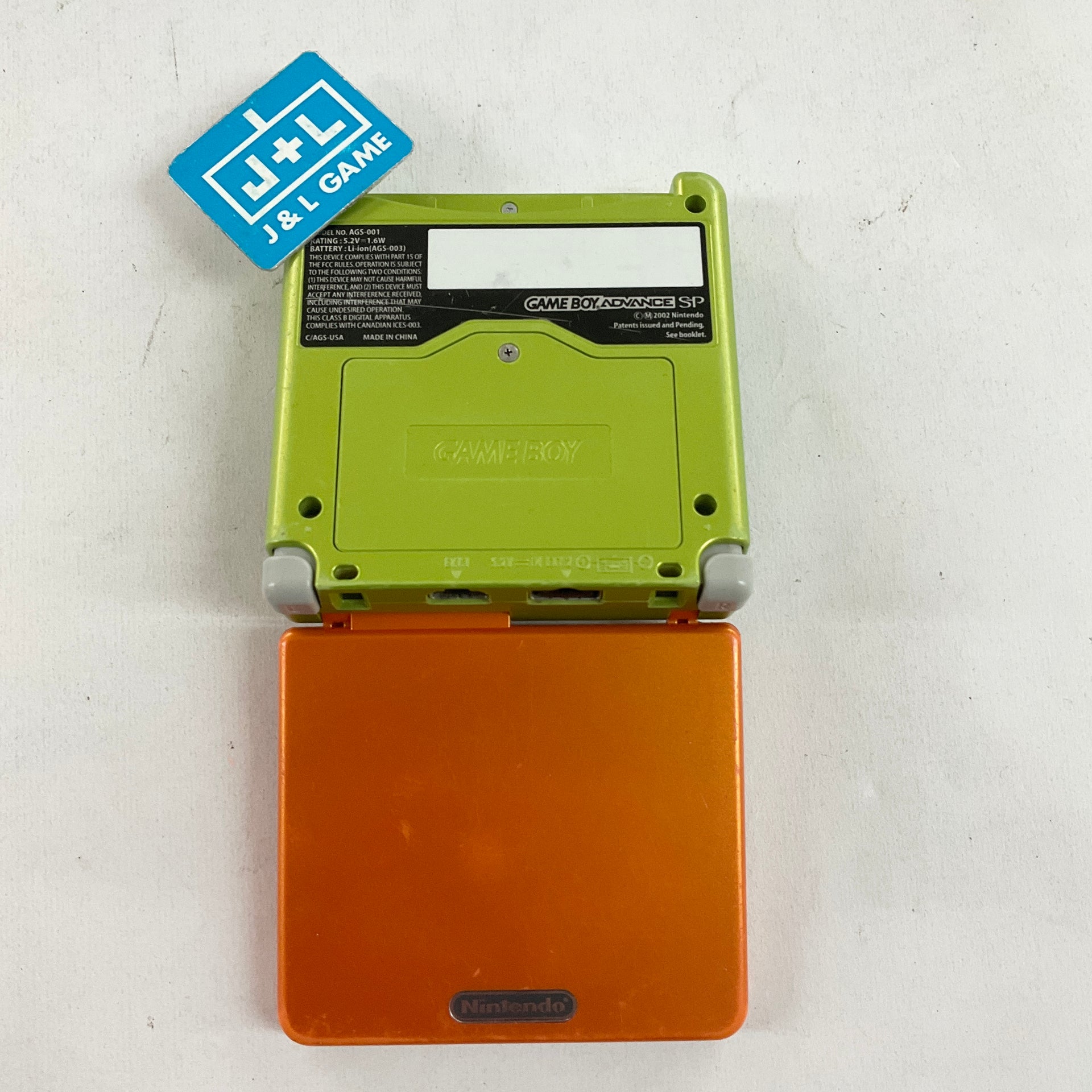 Nintendo Game Boy Advance SP Console AGS-001 (Spice Orange/Lime Green ...