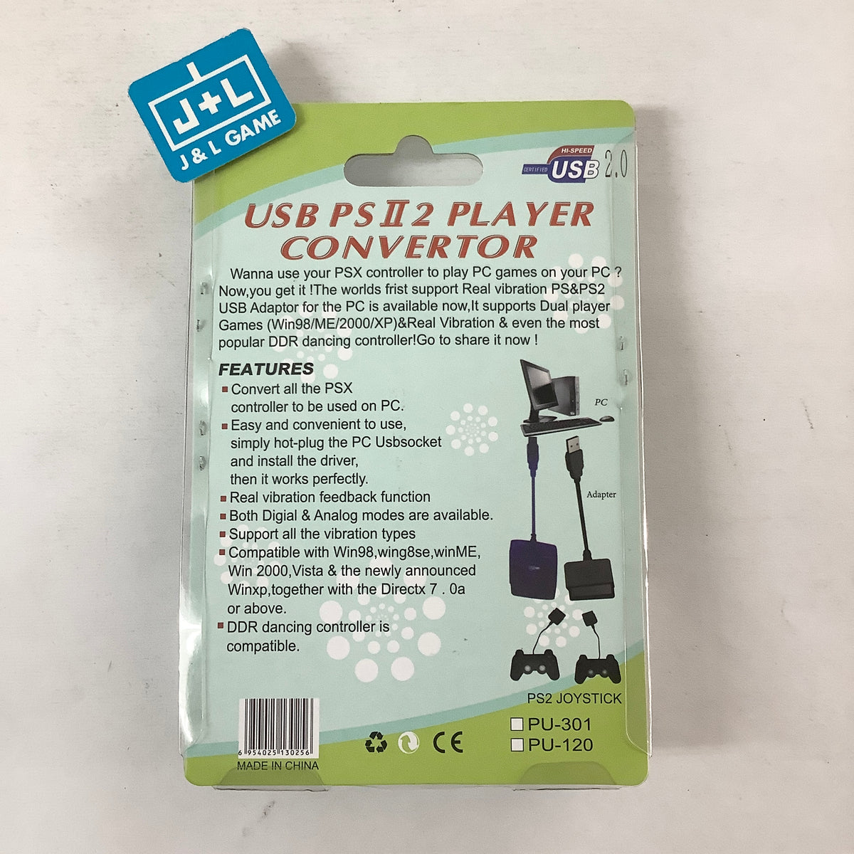 PlayStation Controller to USB Adapter (for Two Controllers) - (PS2) Pl ...