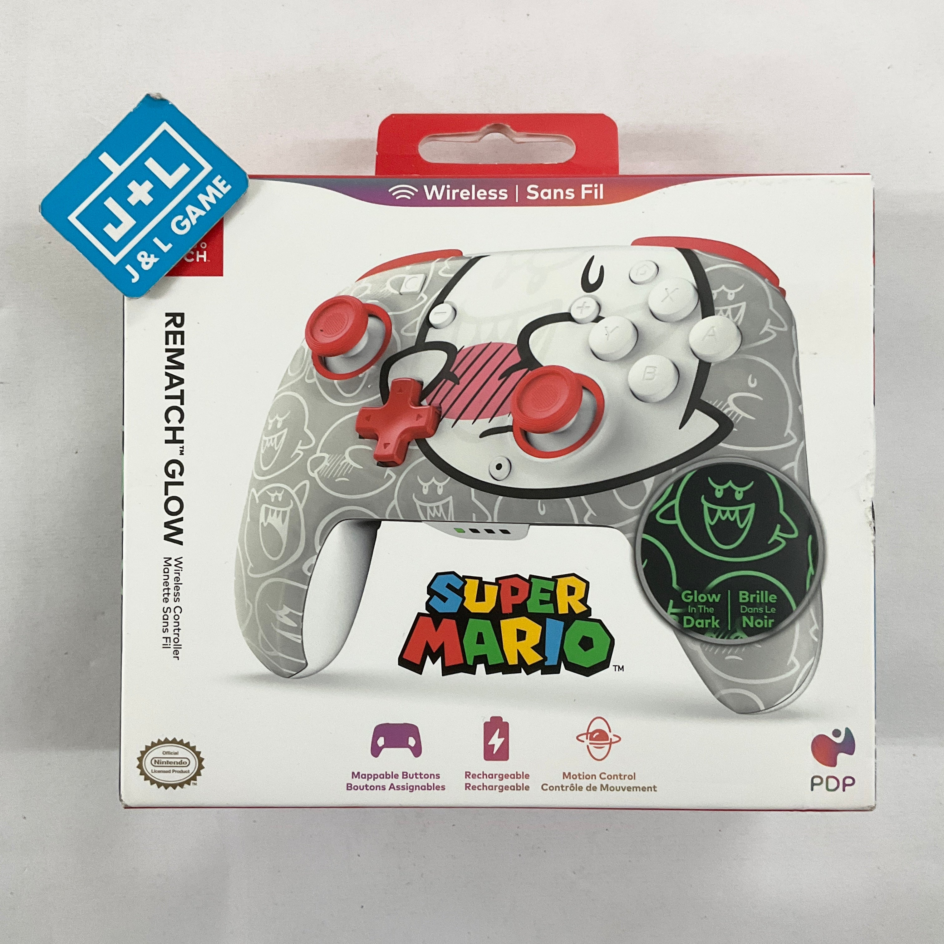 PDP REMATCH GLOW Wireless Controller (Boo Hoo) - (NSW) Nintendo Switch ...