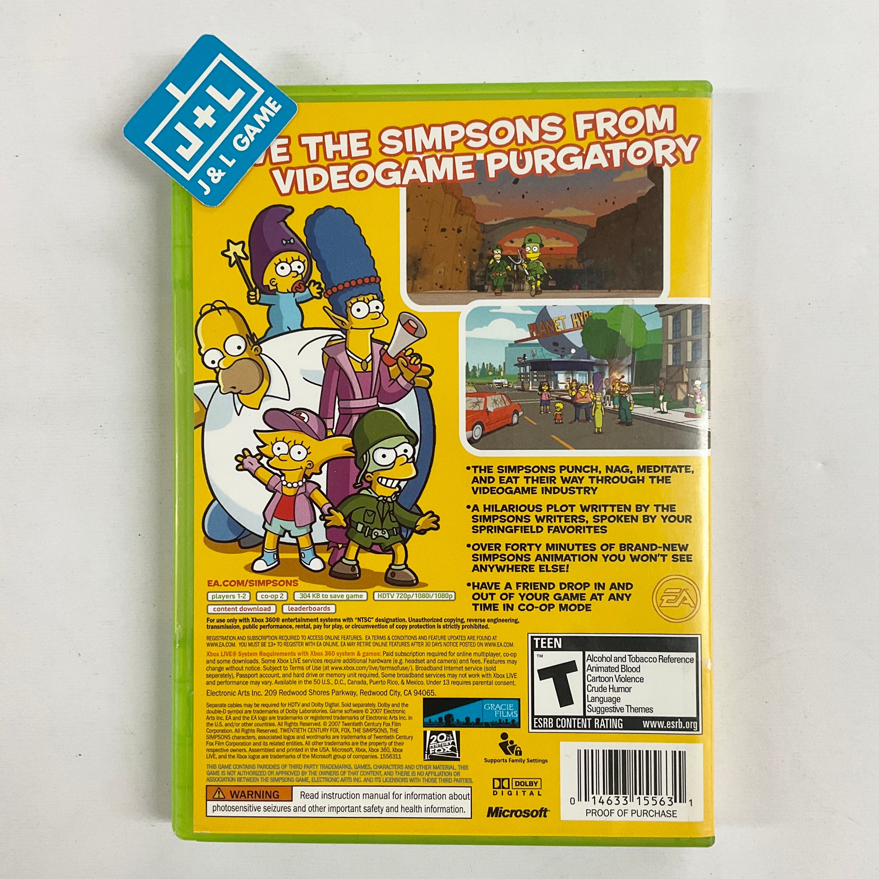 The Simpsons Game - Xbox 360 [Pre-Owned] | J&L Game
