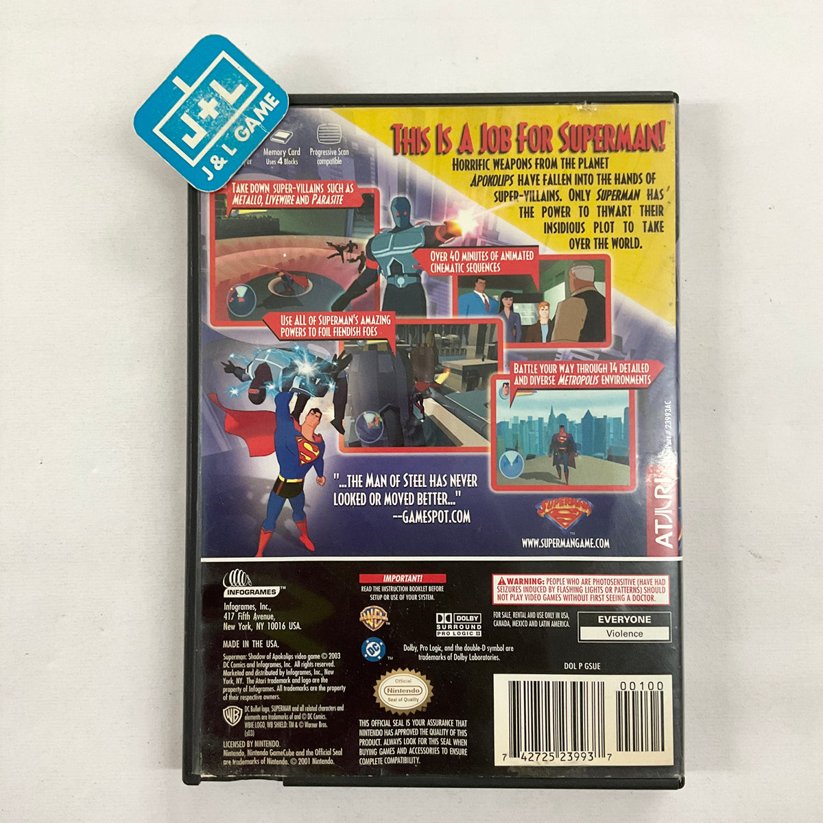 Superman: Shadow of Apokolips - (GC) GameCube [Pre-Owned] | J&L Game