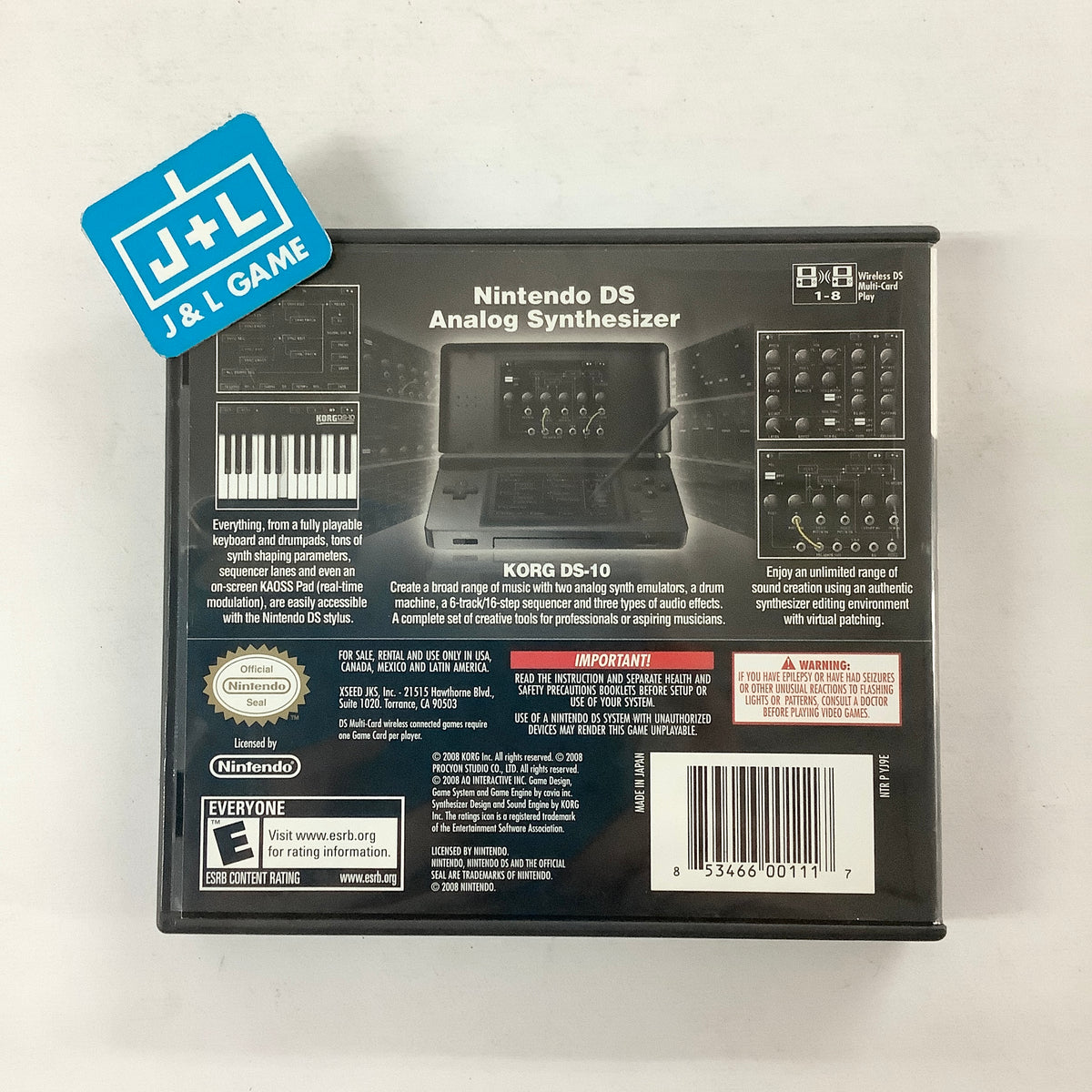 KORG DS-10 Synthesizer - (NDS) Nintendo DS [Pre-Owned] | J&L Game