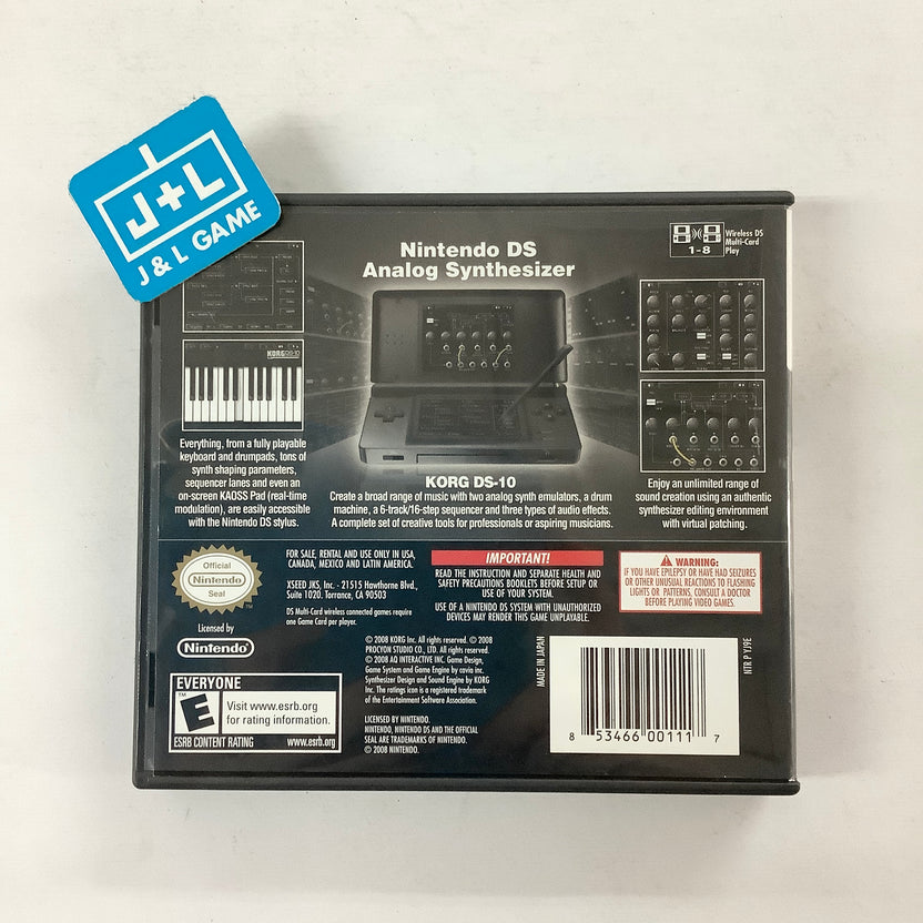 KORG DS-10 Synthesizer - (NDS) Nintendo DS [Pre-Owned] | J&L Game