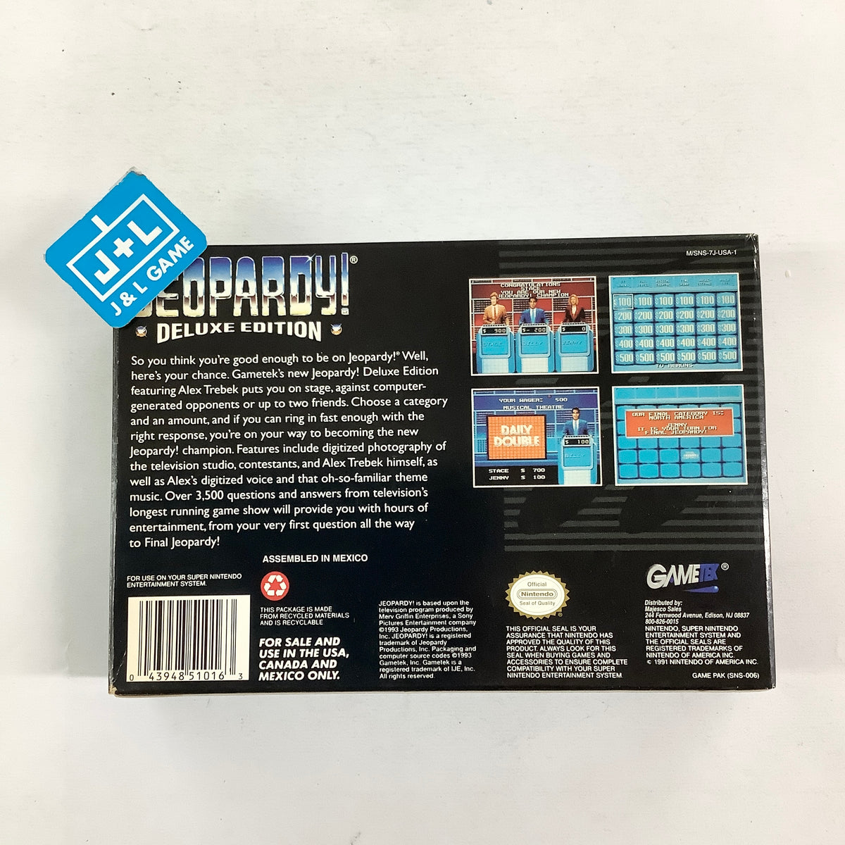 Jeopardy! Deluxe Edition - (SNES) Super Nintendo [Pre-Owned] | J&L Game