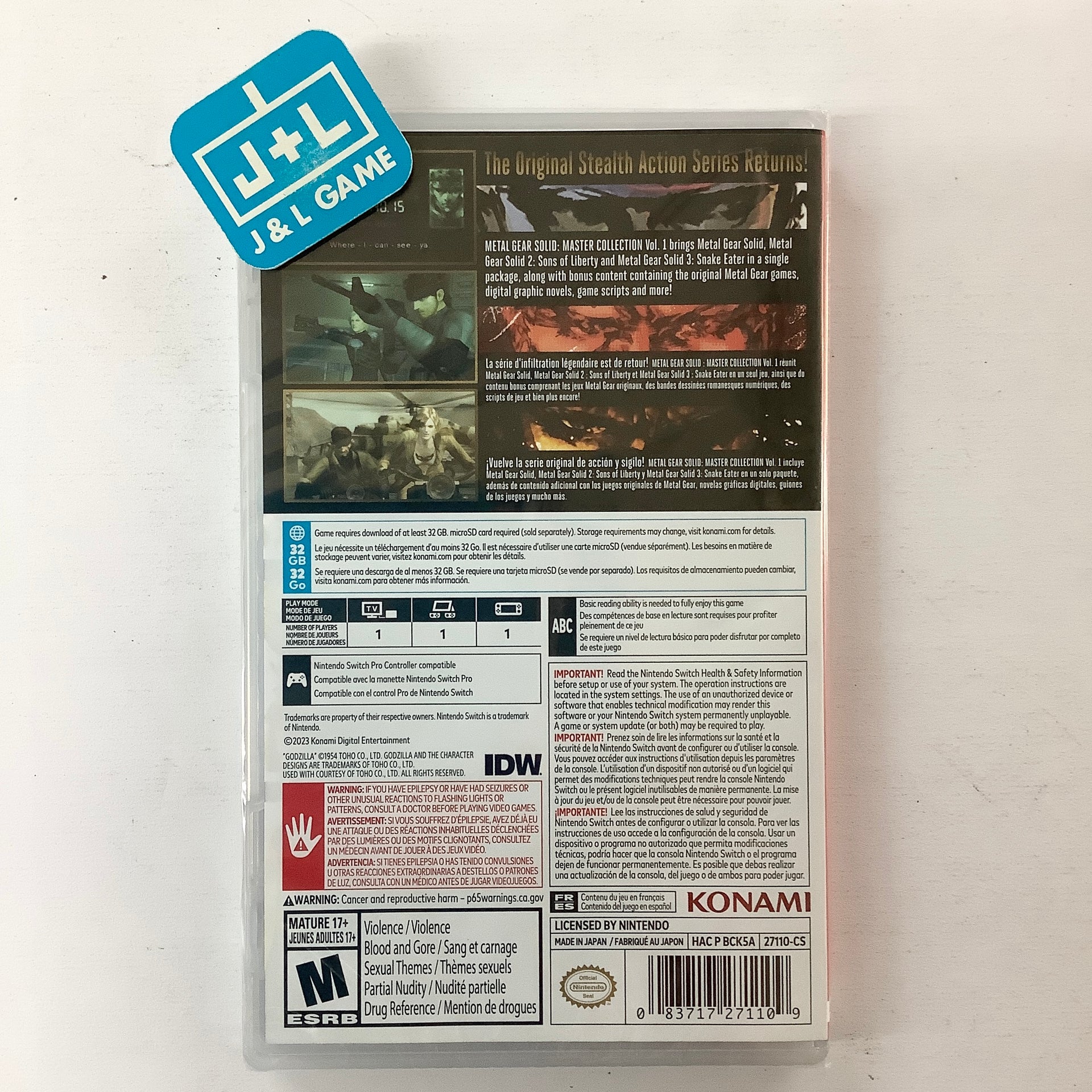 Metal Gear Solid: Master Collection Vol.1 - (NSW) Nintendo Switch | J&L ...