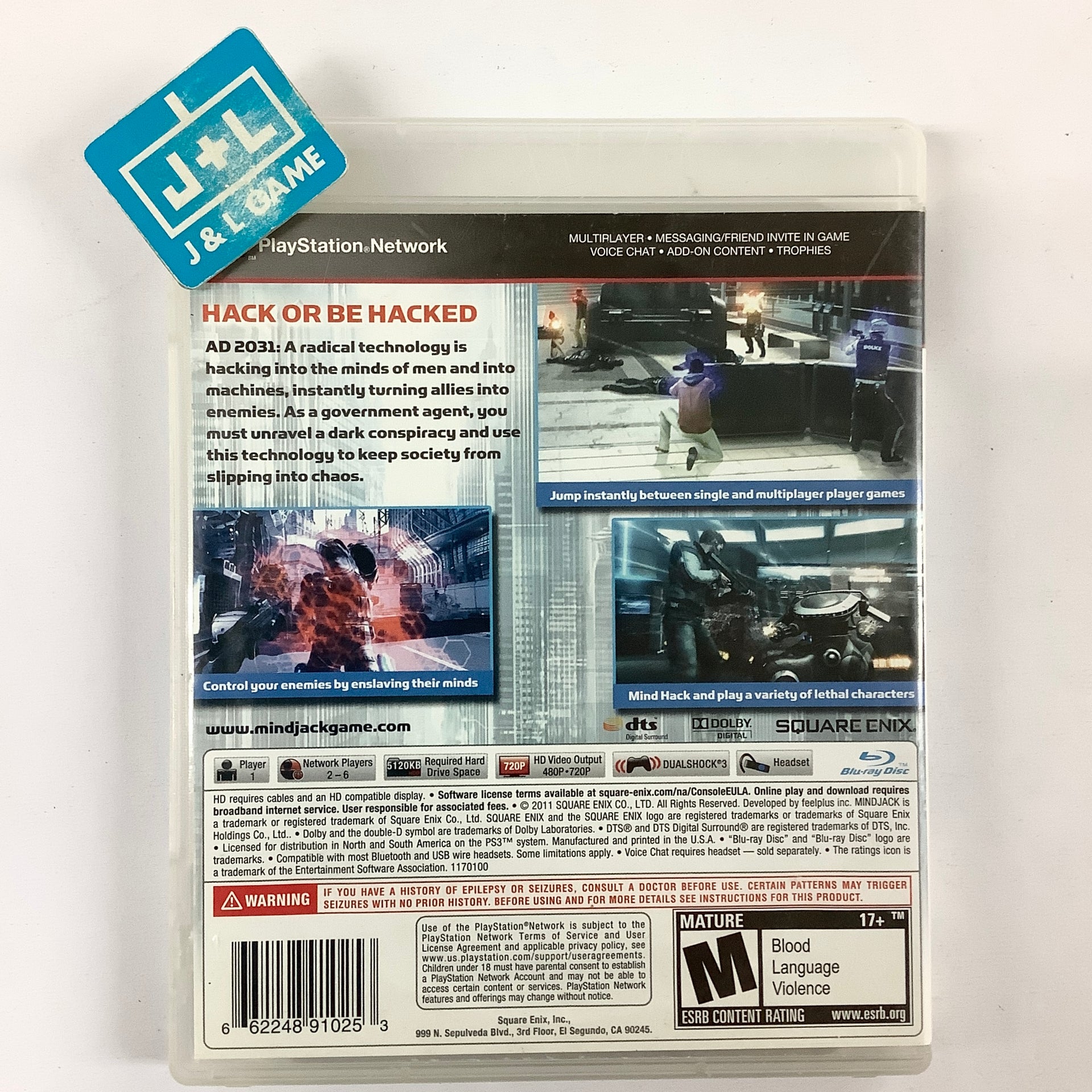 Mindjack - (PS3) PlayStation 3 [Pre-Owned] | J&L Game