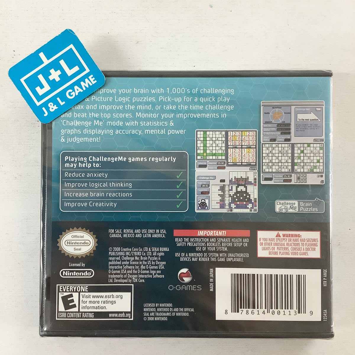 Challenge Me: Brain Puzzles - (NDS) Nintendo DS | J&L Game