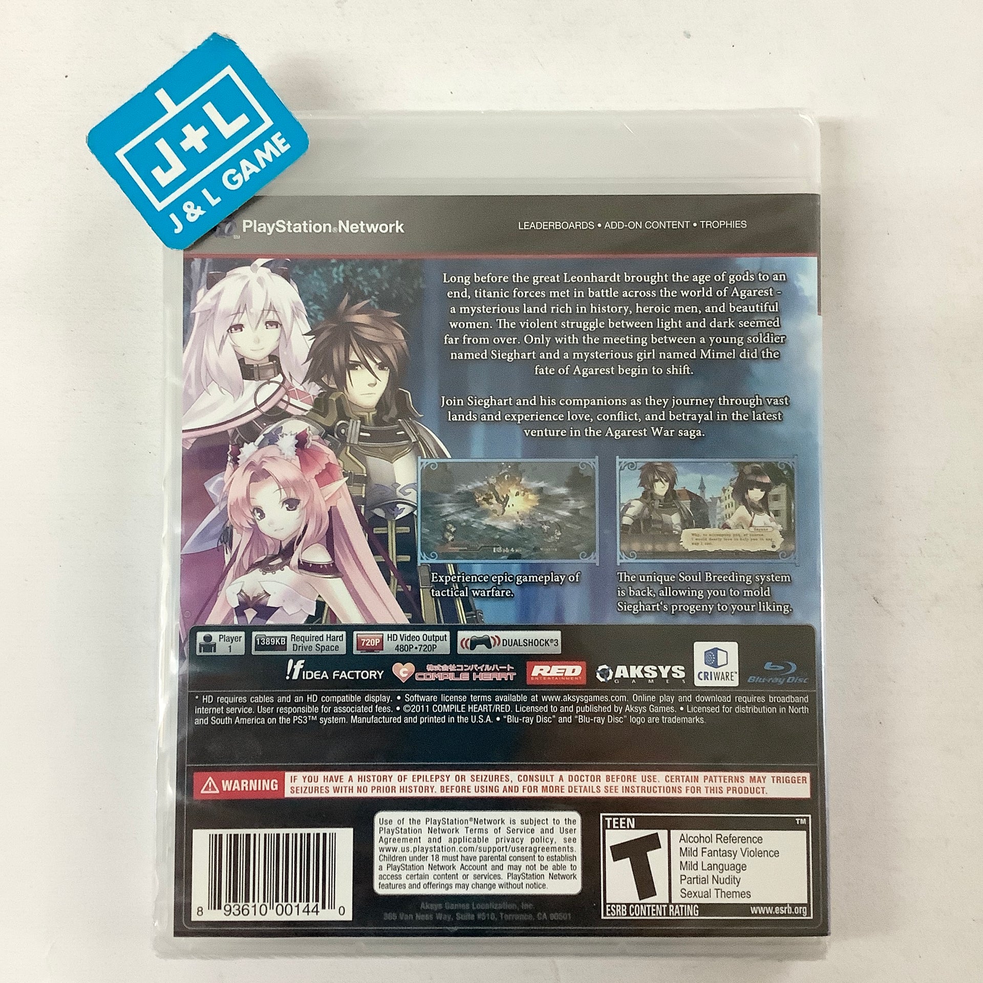 Record of Agarest War Zero - (PS3) PlayStation 3 | J&L Game