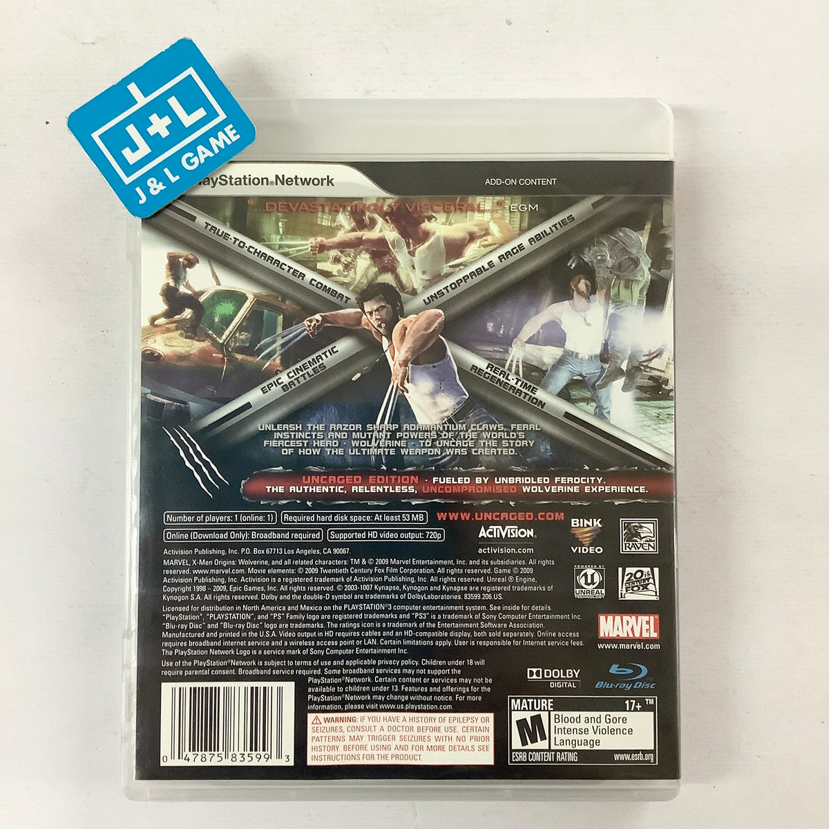 X-Men Origins: Wolverine (Uncaged Edition) - (PS3) PlayStation 3 [Pre ...