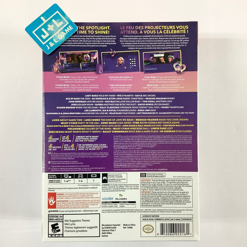 Let's Sing 2024 (2 Microphone Pack) - (NSW) Nintendo Switch | J&L Game