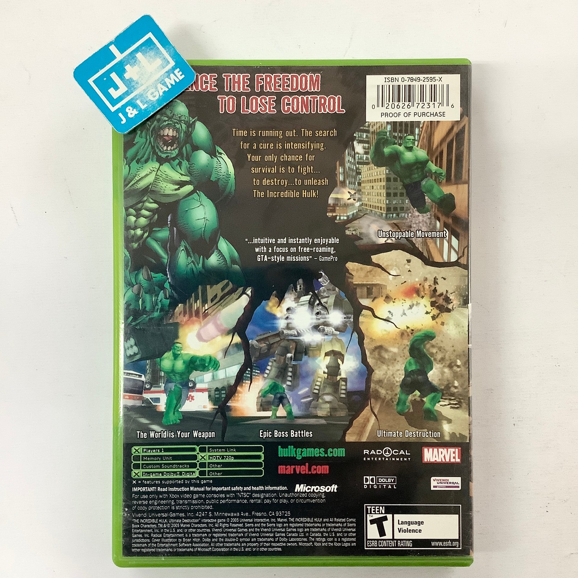 The Incredible Hulk: Ultimate Destruction - (XB) Xbox [Pre-Owned] | J&L ...