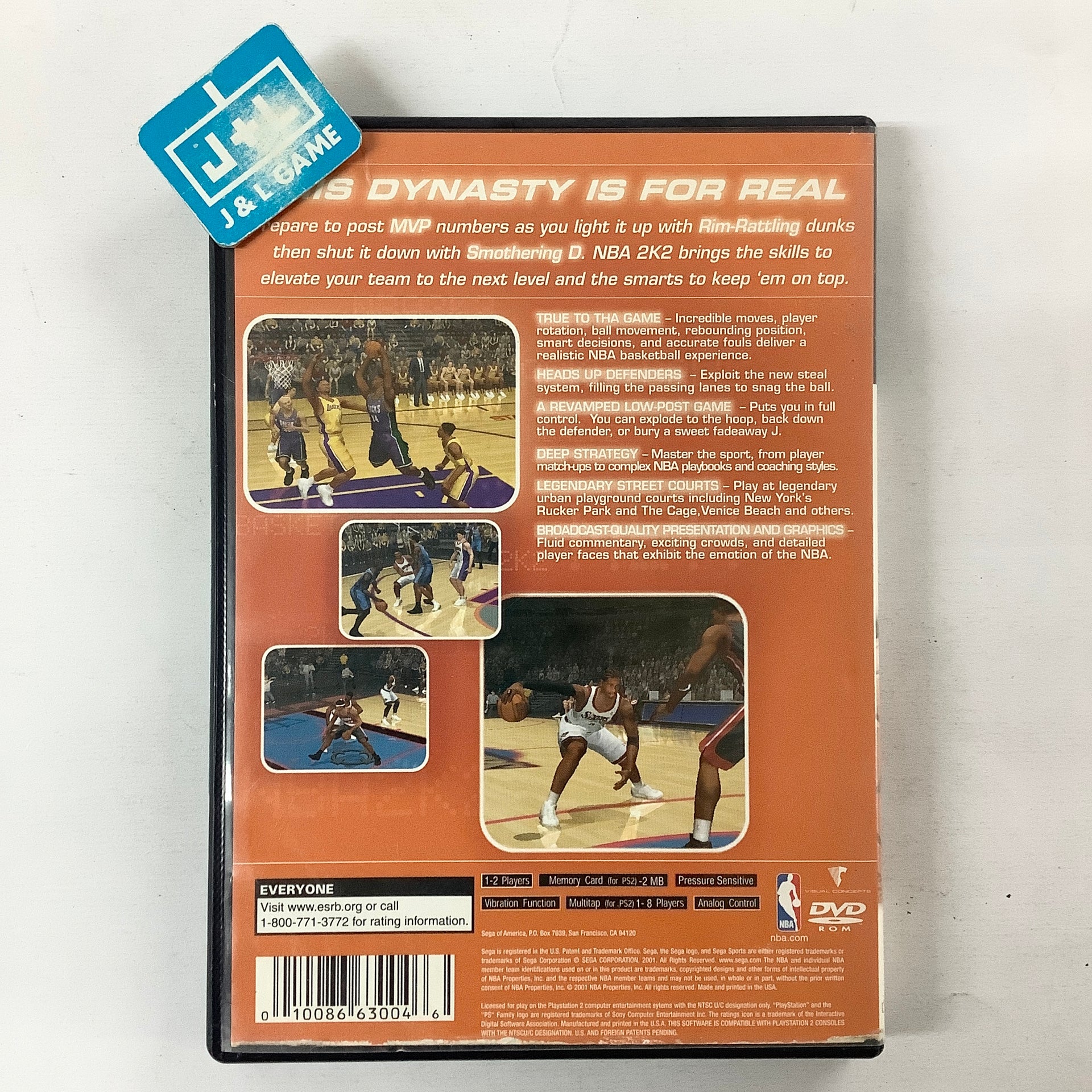 NBA 2K2 - (PS2) PlayStation 2 [Pre-Owned] | J&L Game