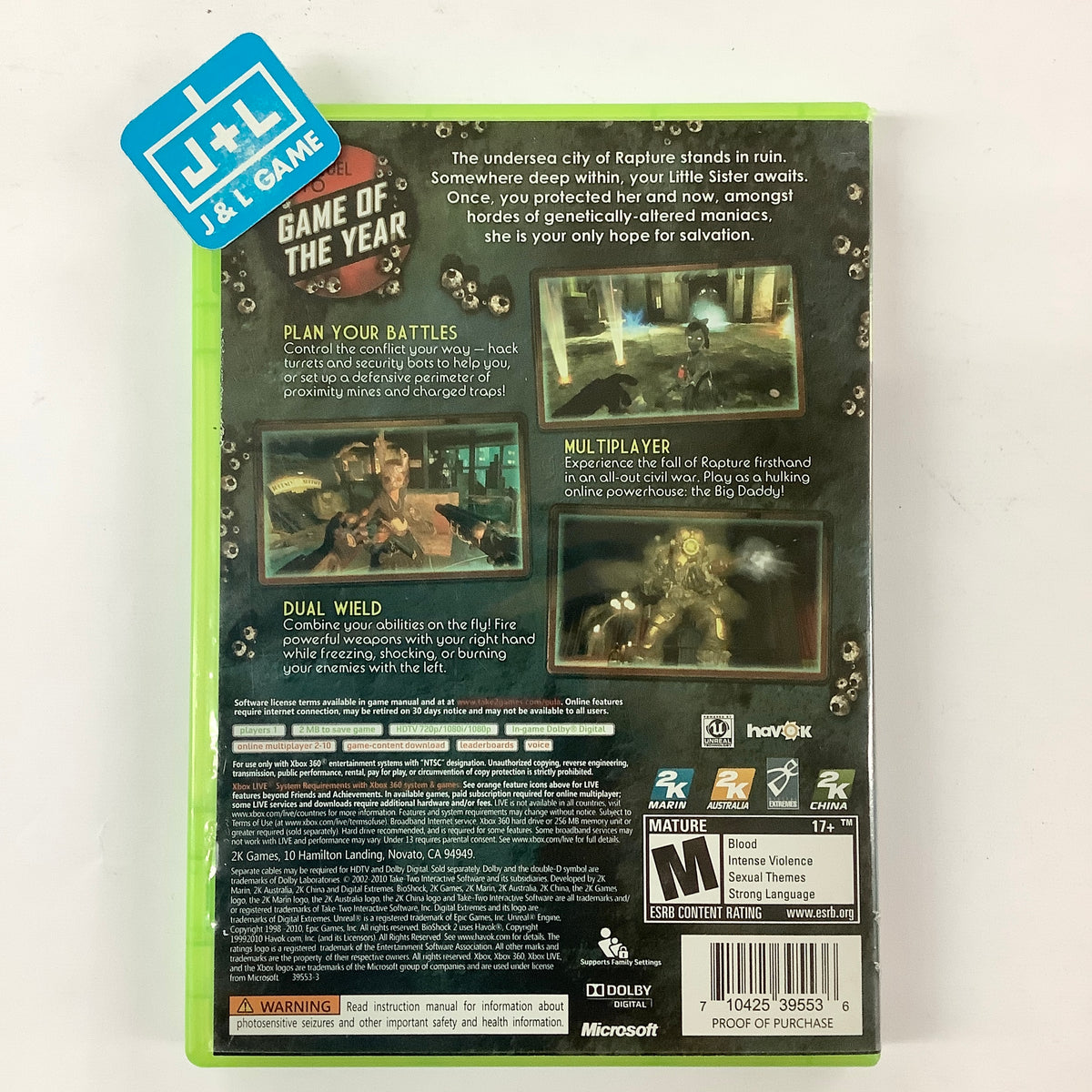 BioShock 2 - Xbox 360 [Pre-Owned] | J&L Game