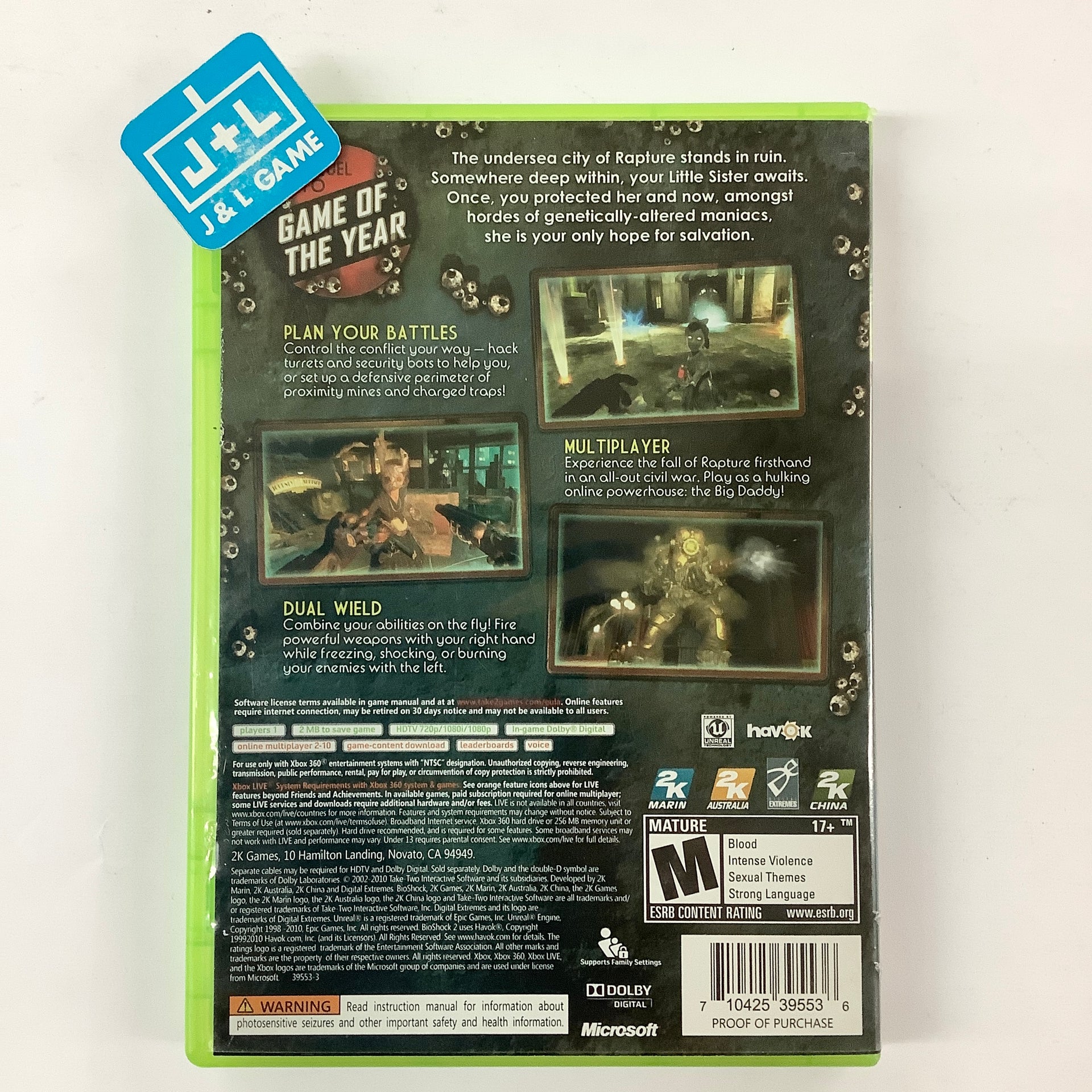 BioShock 2 - Xbox 360 [Pre-Owned] | J&L Game