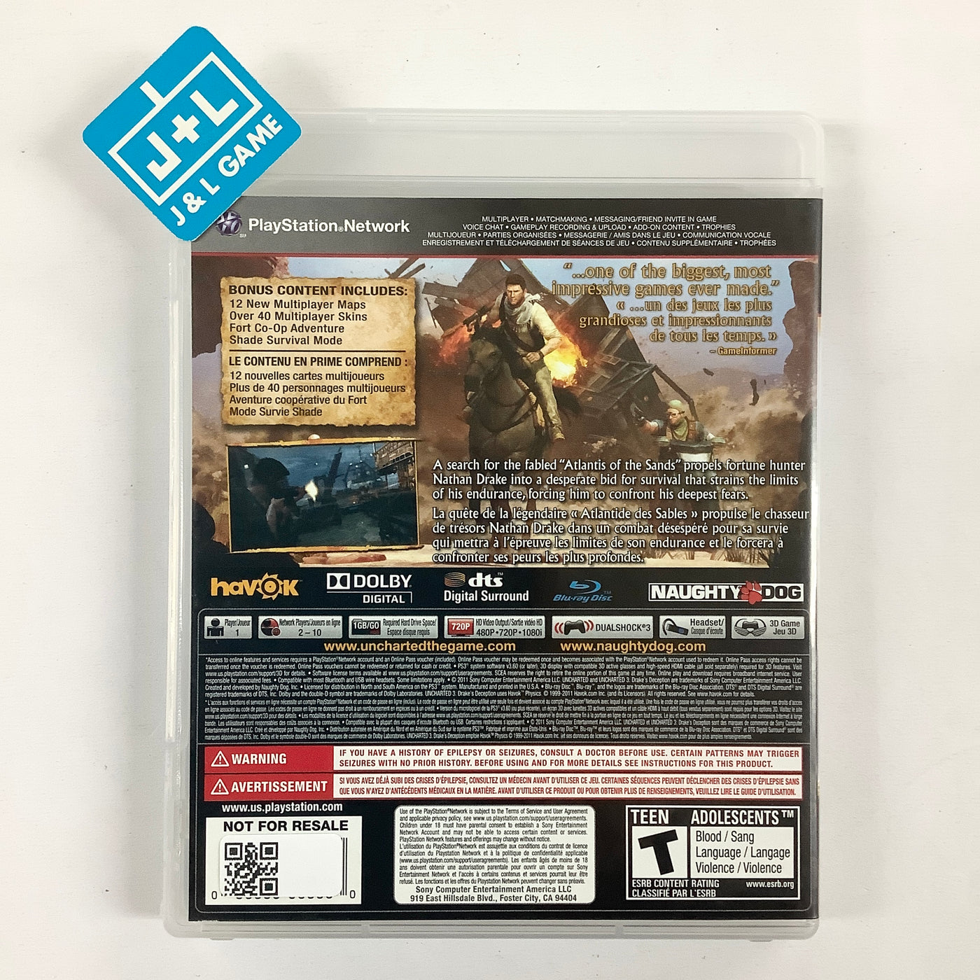 Uncharted 3: Drake's Deception (Game of the Year Edition) - (PS3) Play ...