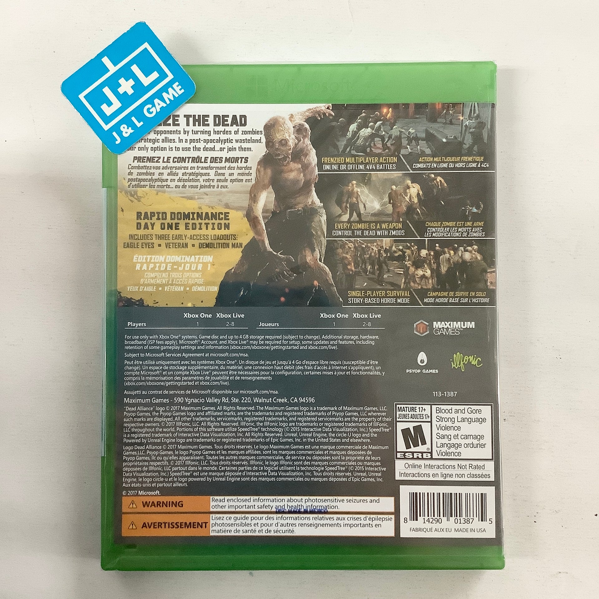 Dead Alliance (Day One Edition) - (XB1) Xbox One | J&L Game