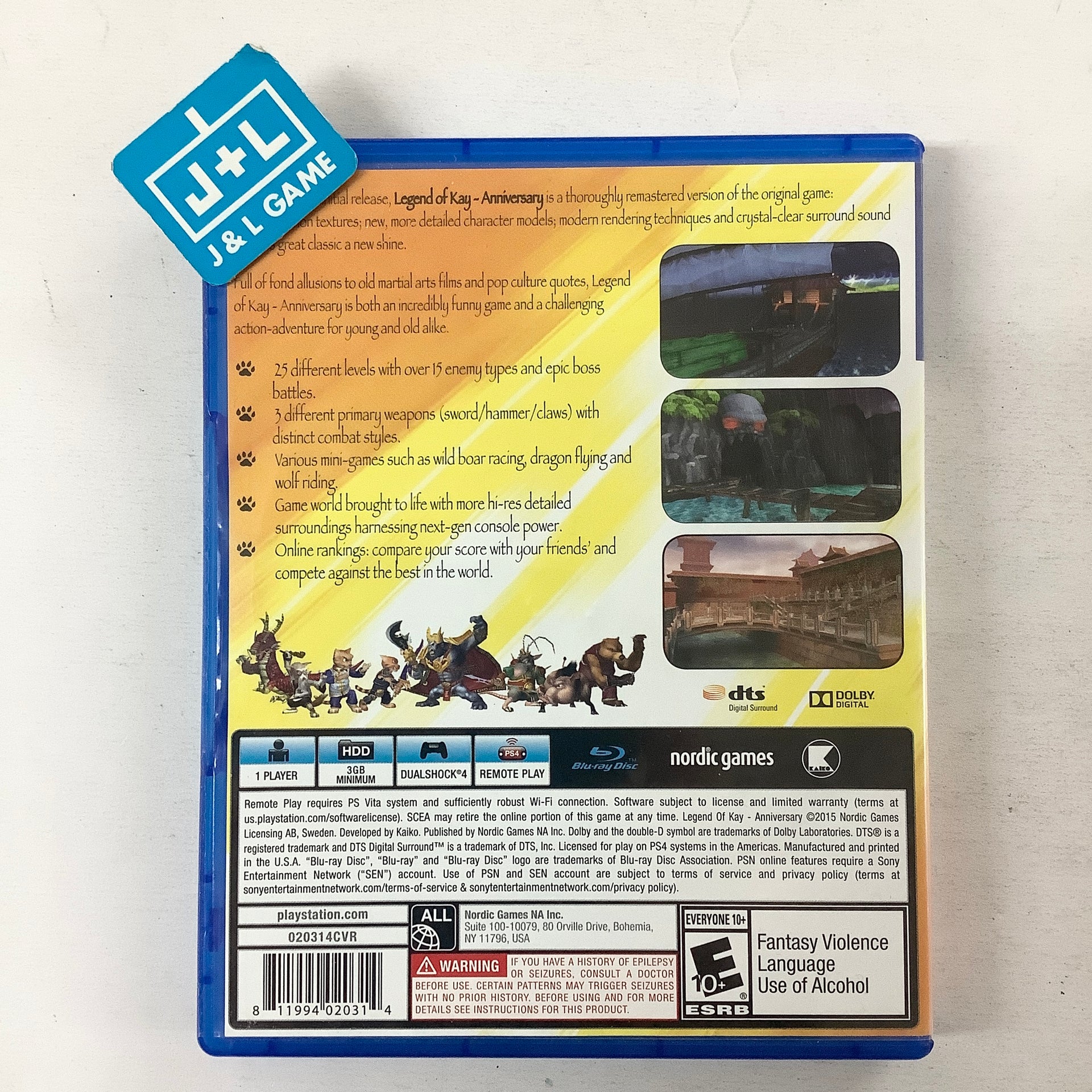 Legend of Kay Anniversary - (PS4) PlayStation 4 [Pre-Owned] | J&L Game