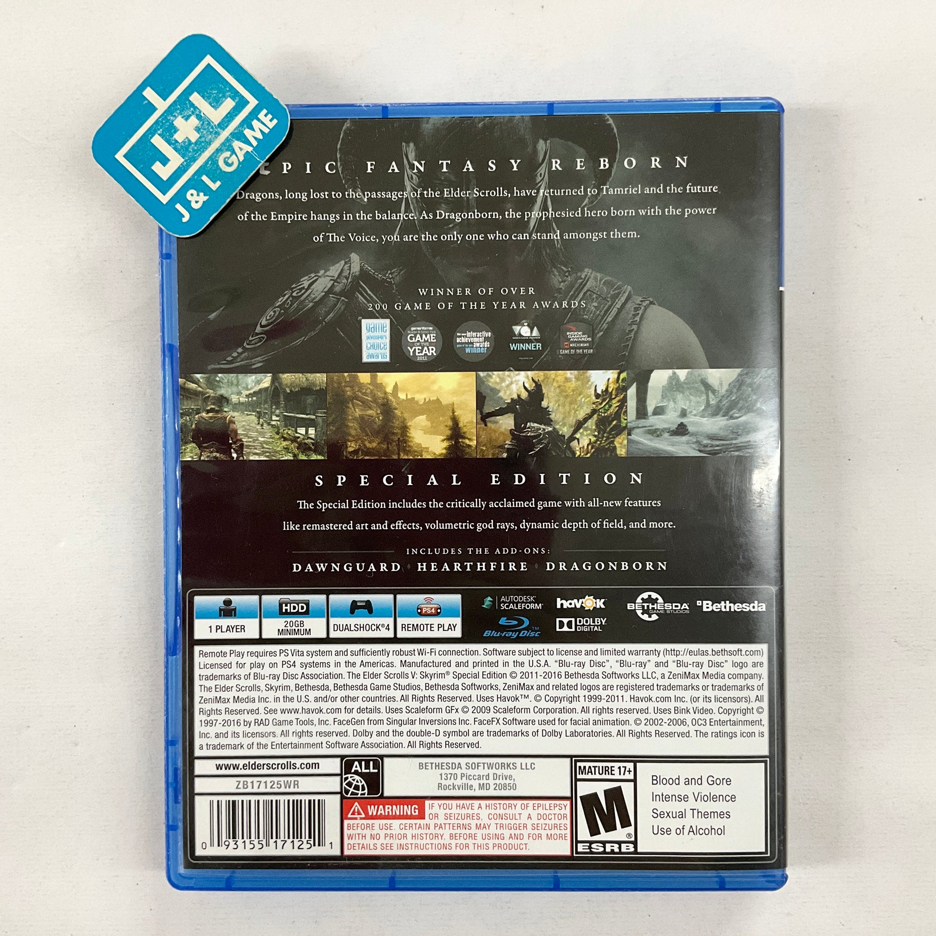 The Elder Scrolls V: Skyrim (Special Edition) - (PS4) PlayStation 4 [P ...
