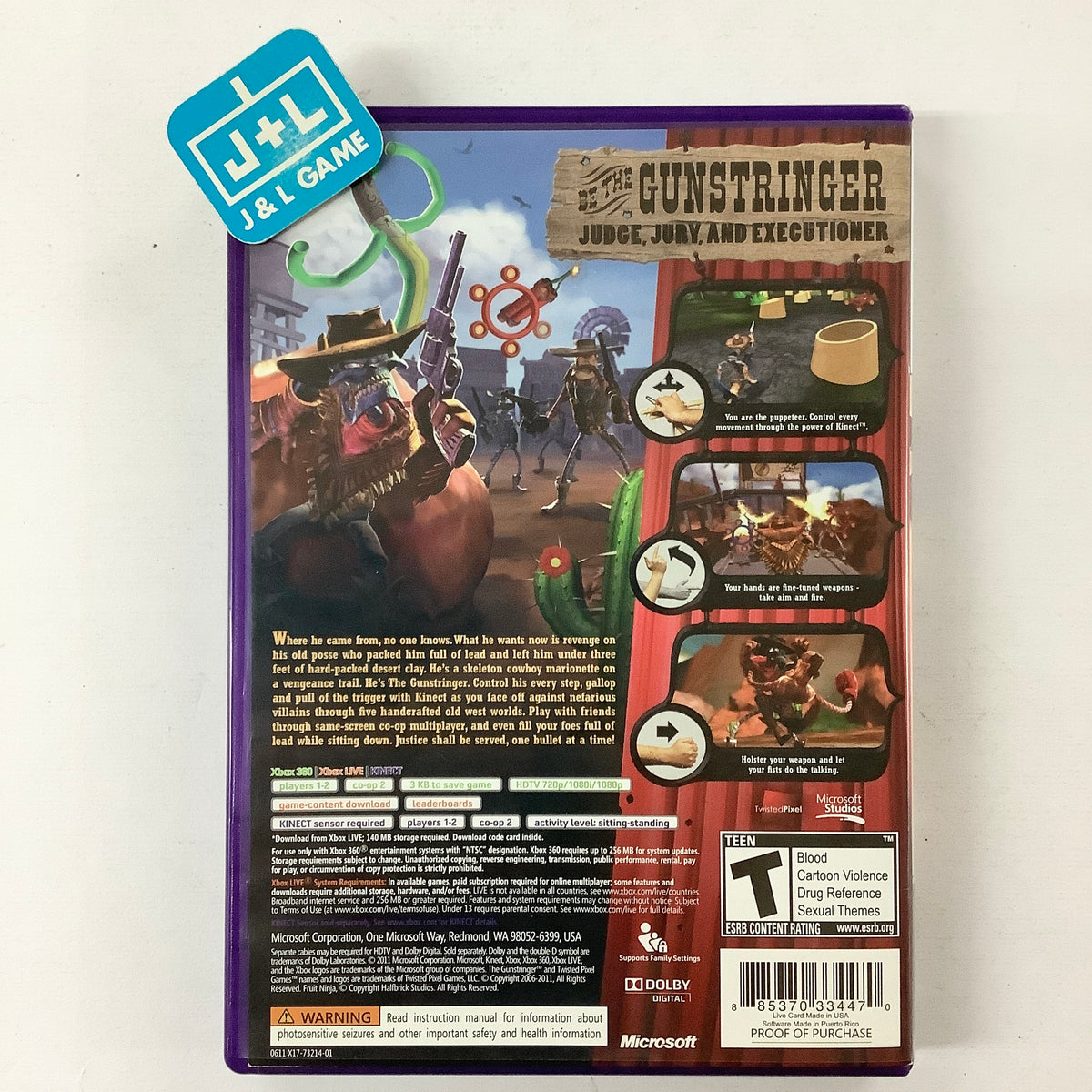 The Gunstringer (Kinect Required) - Xbox 360 [Pre-Owned] | J&L Game