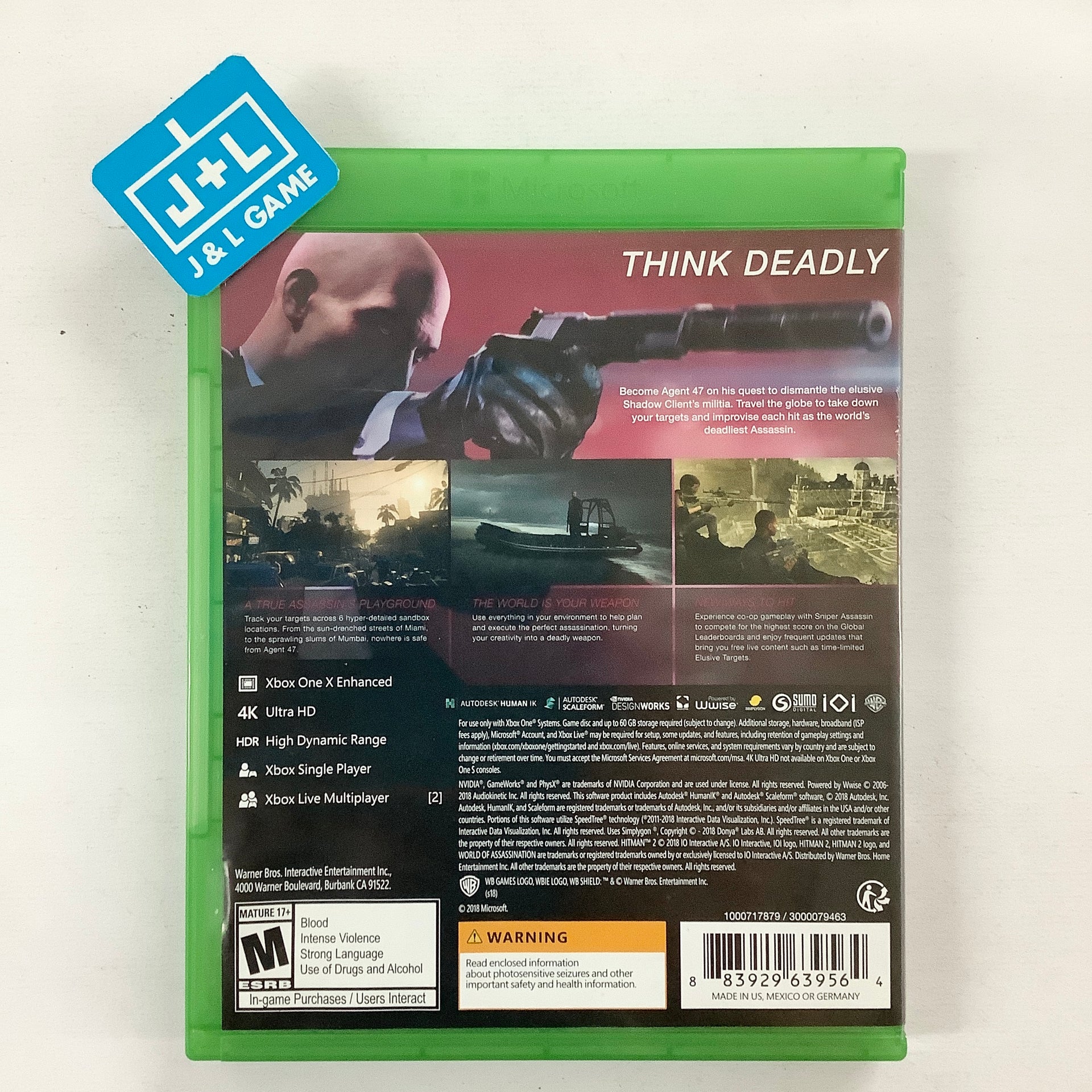 Hitman 2 - (XB1) Xbox One [Pre-Owned] | J&L Game