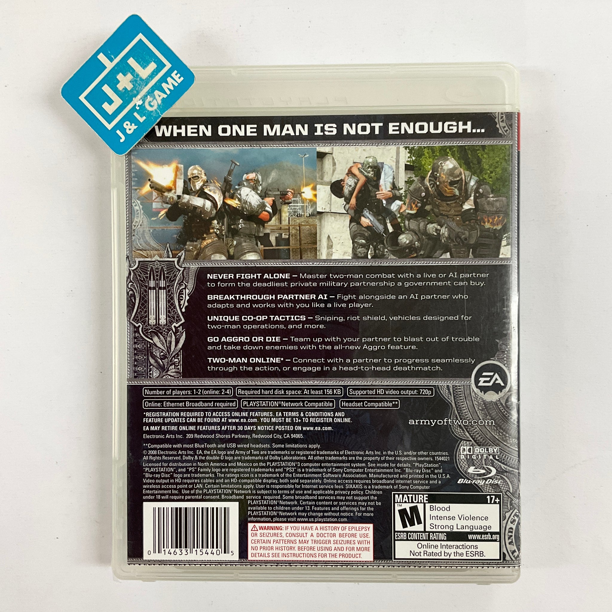 Army of Two - (PS3) PlayStation 3 [Pre-Owned] – J&L Video Games New ...
