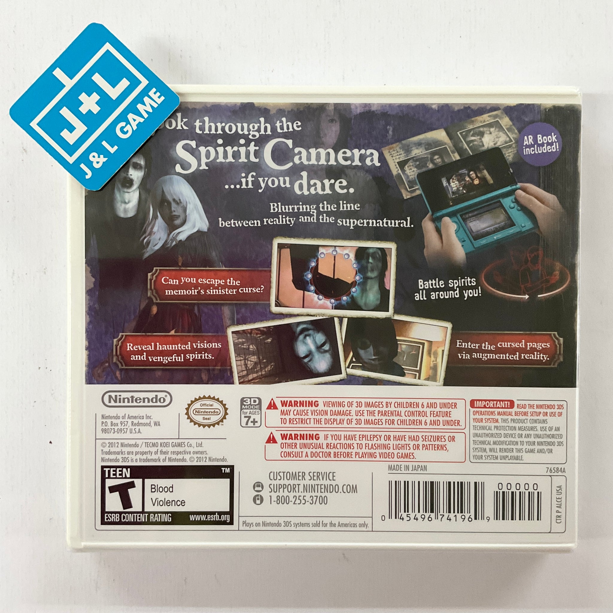 Spirit Camera: The Cursed Memoir - Nintendo 3DS – J&L Video Games New ...