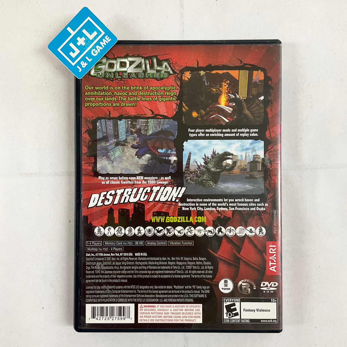 Godzilla: Unleashed - (PS2) PlayStation 2 [Pre-Owned] | J&L Game