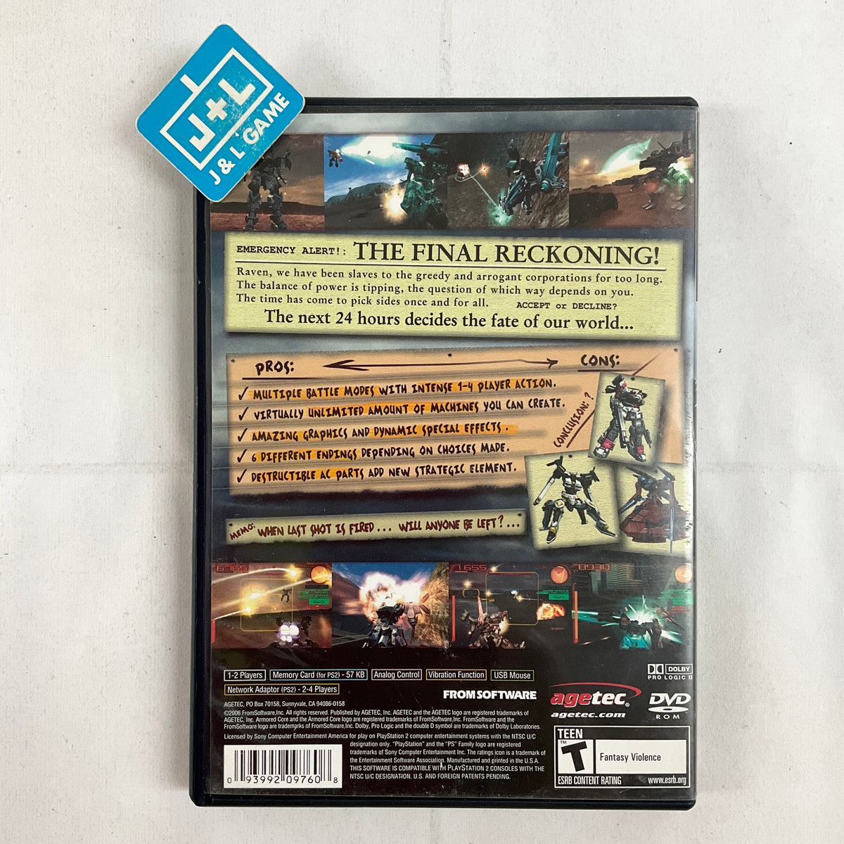 Armored Core: Last Raven - (PS2) Playstation 2 [Pre-Owned] | J&L Game