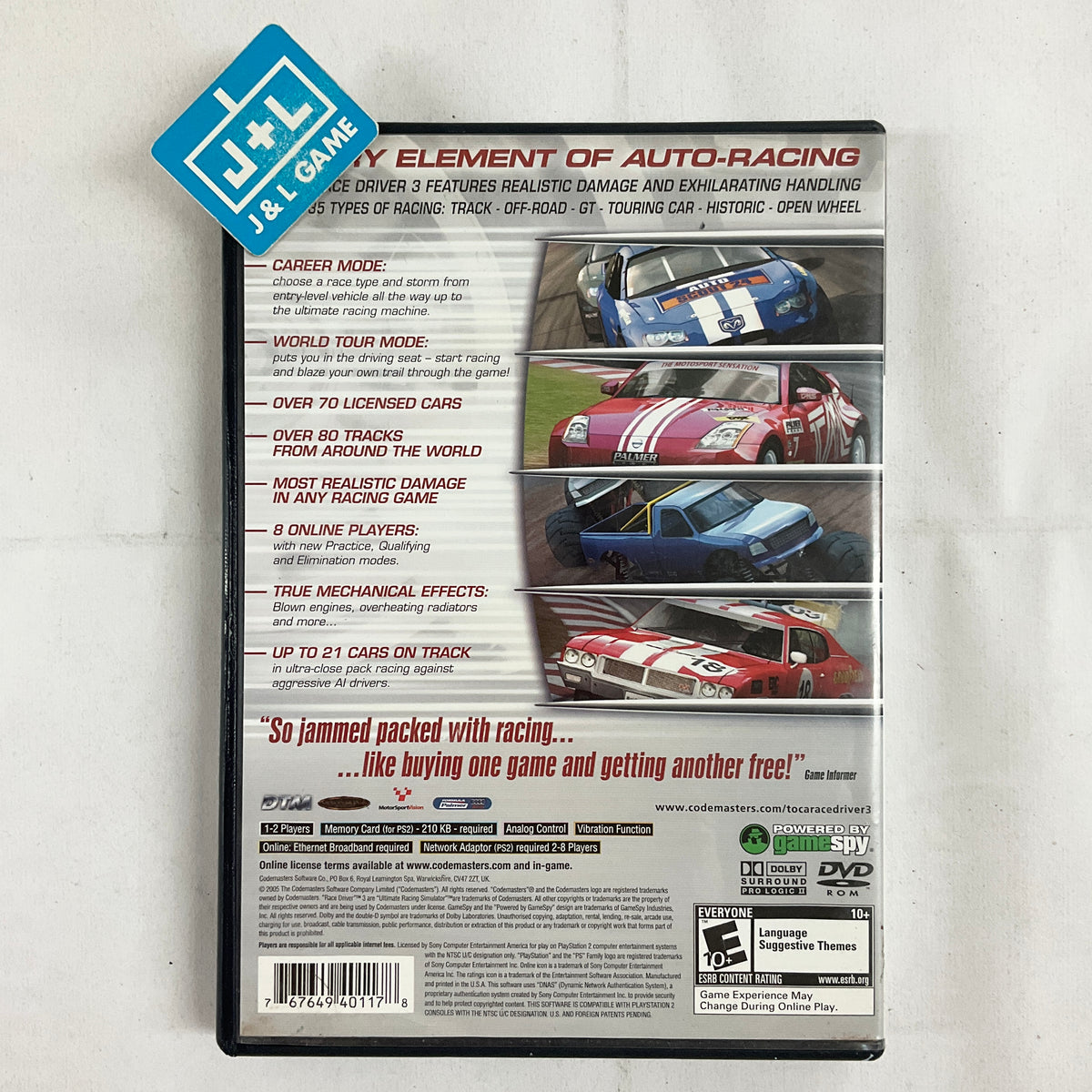 TOCA Race Driver 3 - (PS2) PlayStation 2 [Pre-Owned] | J&L Game