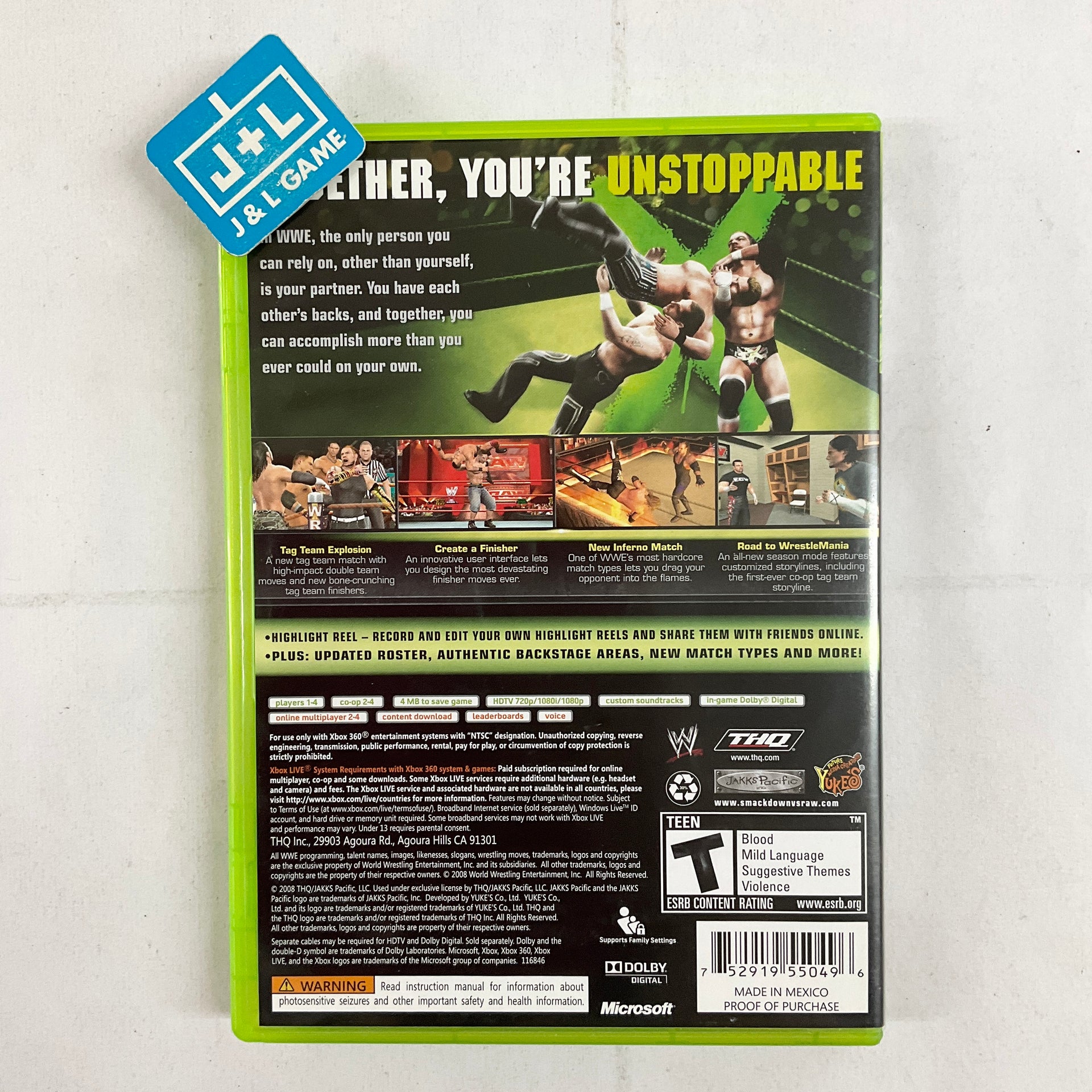 WWE SmackDown vs. Raw 2009 - Xbox 360 [Pre-Owned] | J&L Game