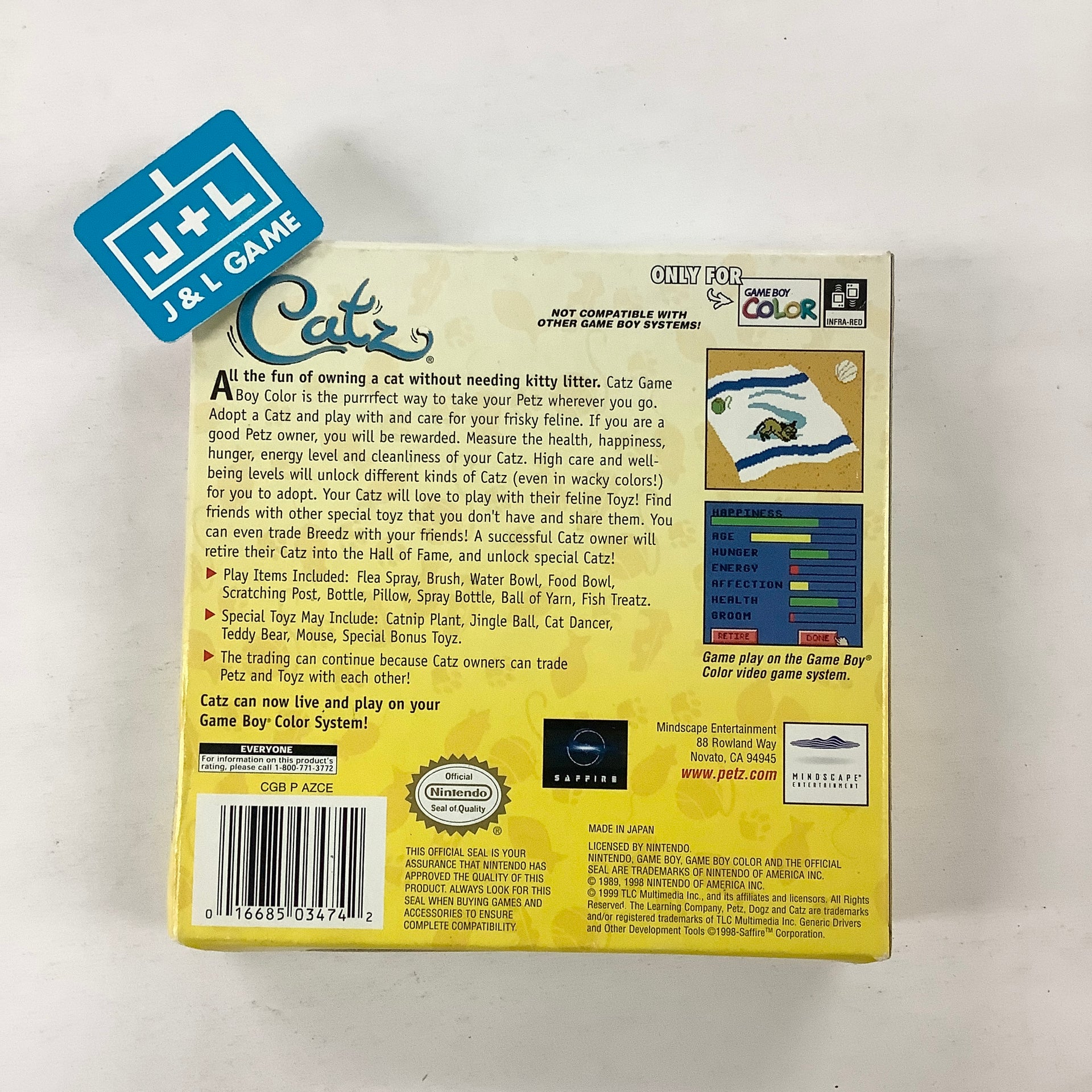 Catz - (GBC) Game Boy Color [Pre-Owned] | J&L Game