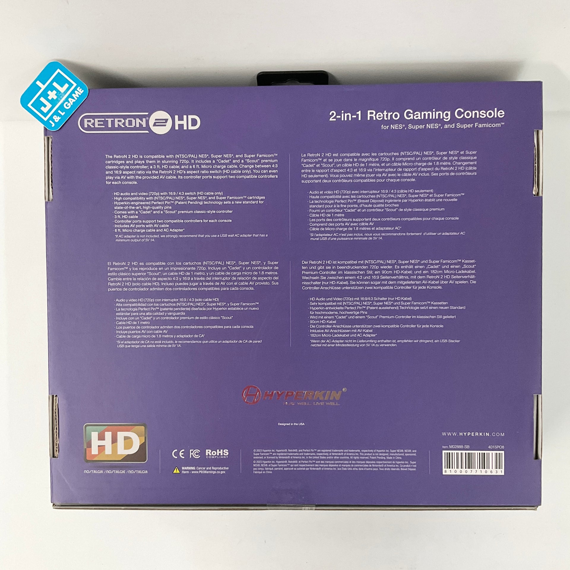 Hyperkin RetroN 2 HD Gaming Console (Space Black) - (SNES) Super Ninte ...