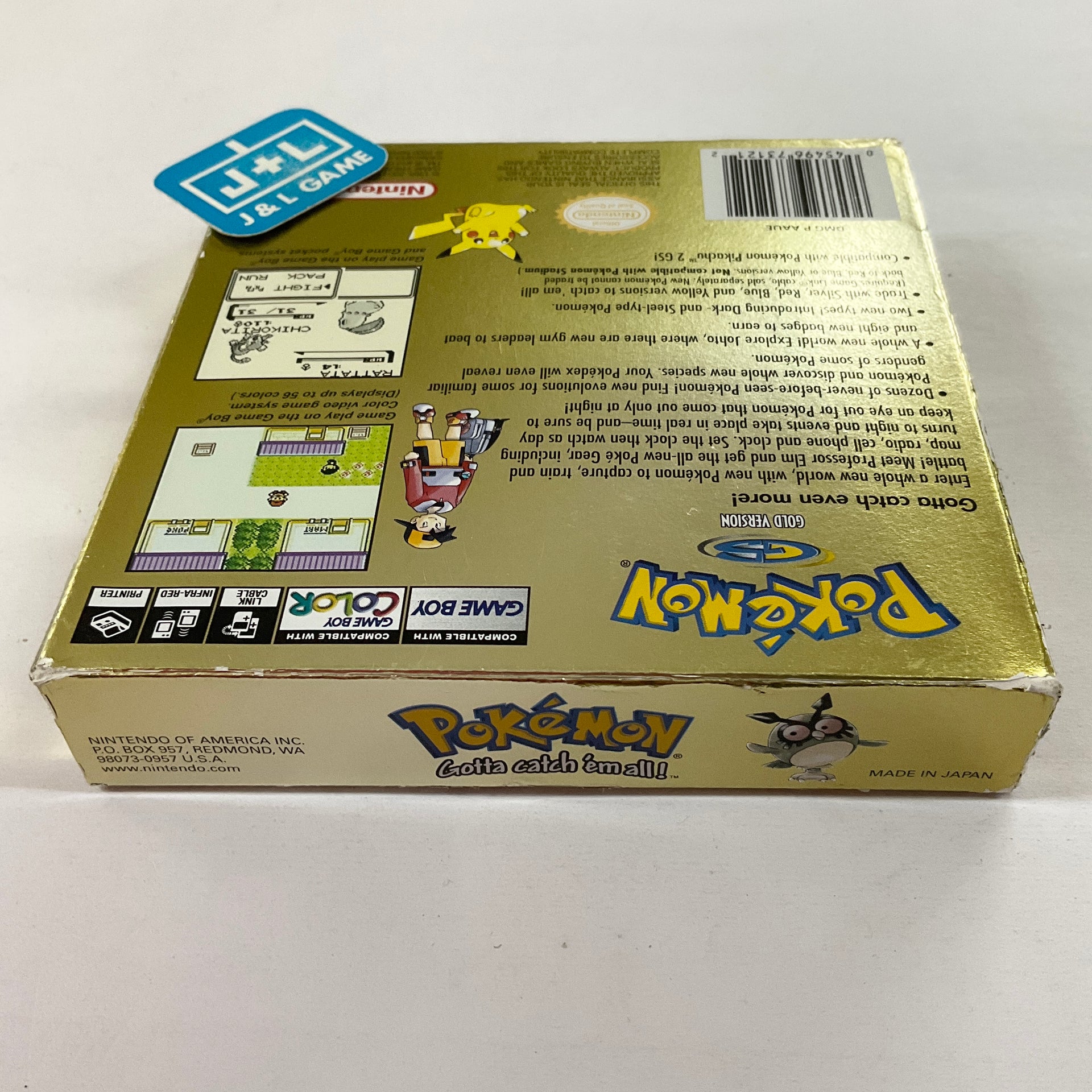 Pokemon Gold Version - (GBC) Game Boy Color [Pre-Owned] | J&L Game