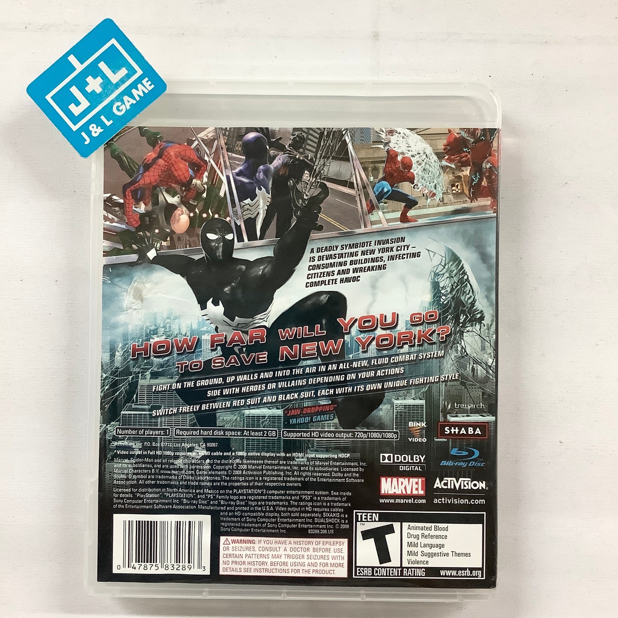 Spider-Man: Web of Shadows - (PS3) PlayStation 3 [Pre-Owned] – J&L ...