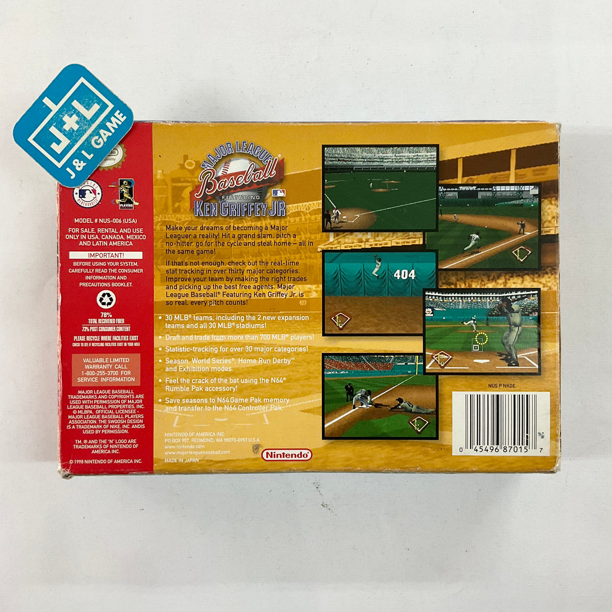 Major League Baseball Featuring Ken Griffey, Jr. - (N64) Nintendo 64 ...