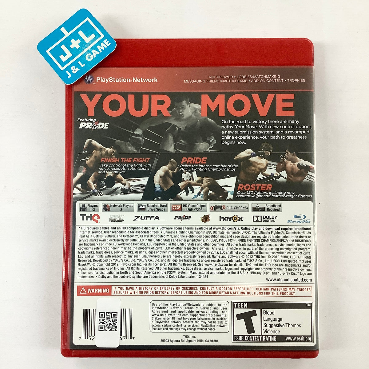 UFC Undisputed 3 (Greatest Hits) - (PS3) PlayStation 3 [Pre-Owned] | J ...