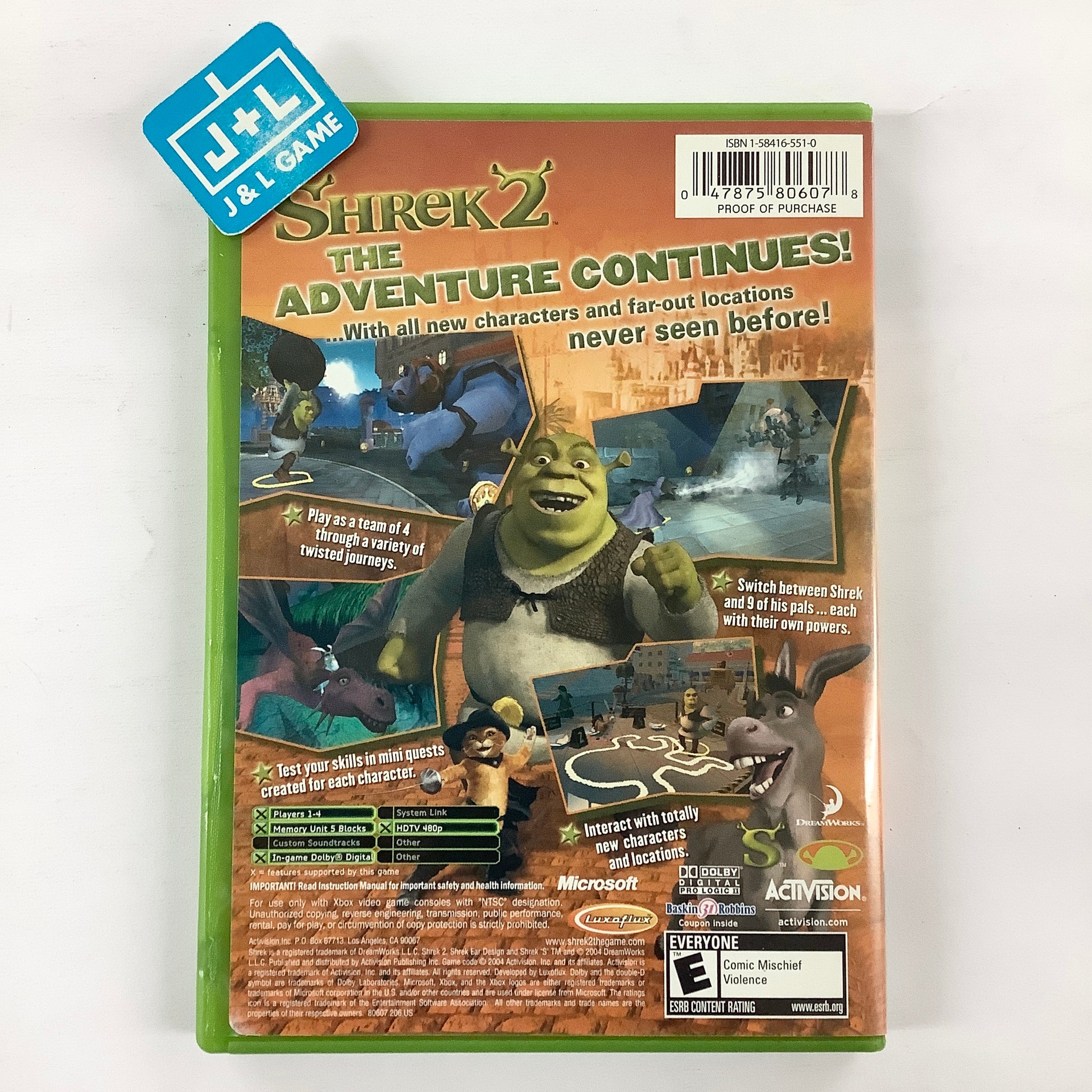 Shrek 2 - (XB) Xbox [Pre-Owned] | J&L Game
